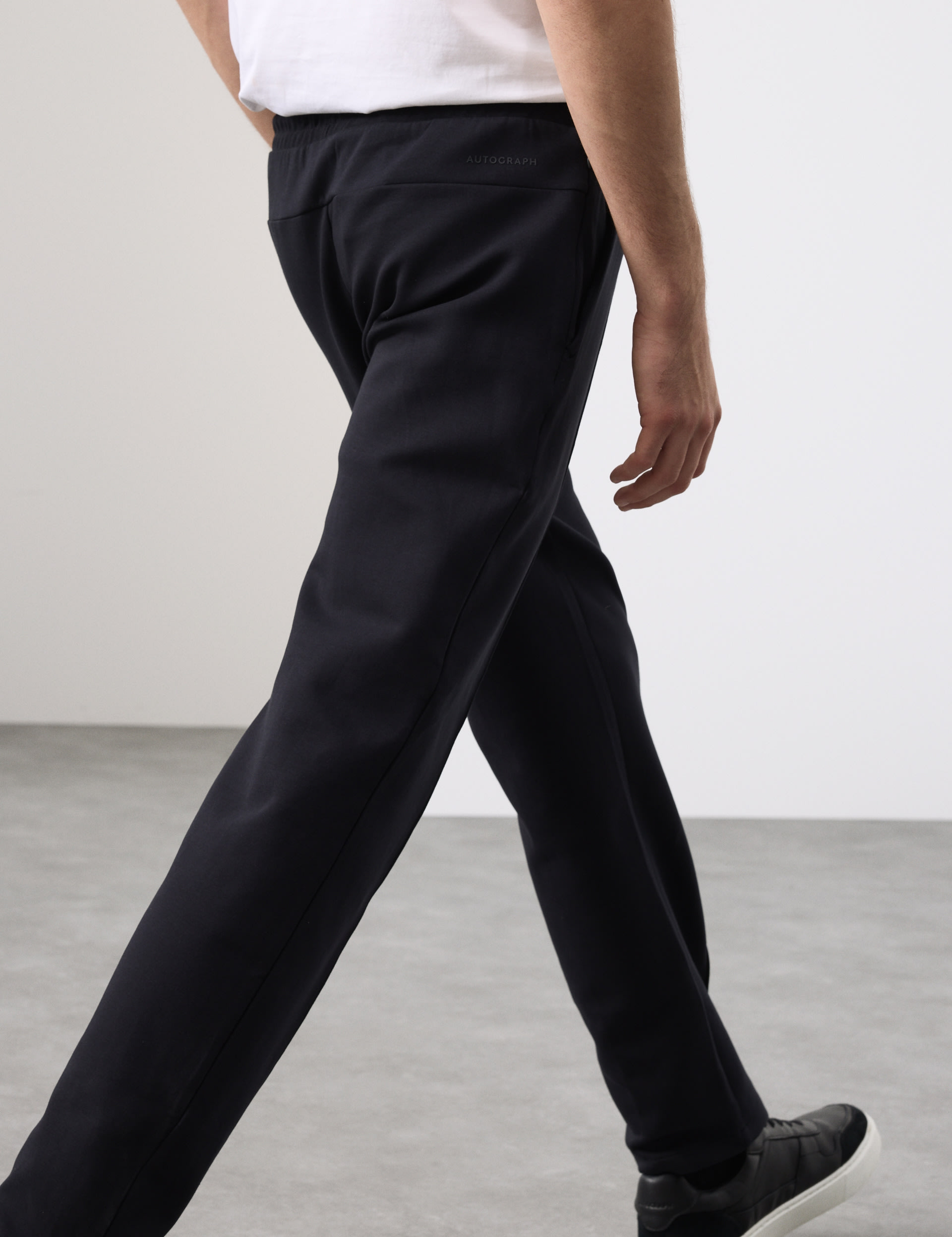 Cotton Rich Straight Leg Joggers | Autograph | M&S