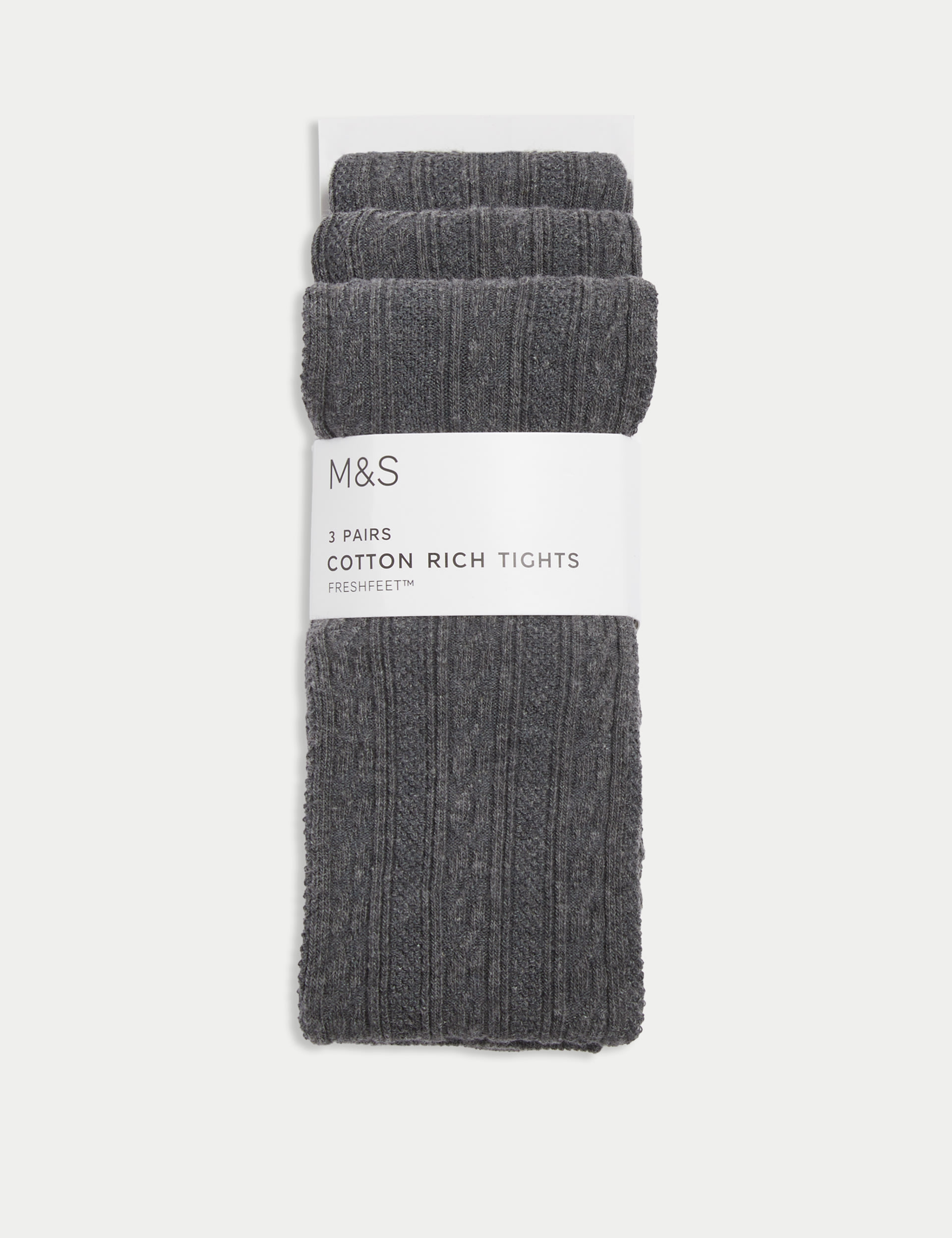 3pk of Cable Knit Tights (2-16 Yrs) | M&S Collection | M&S