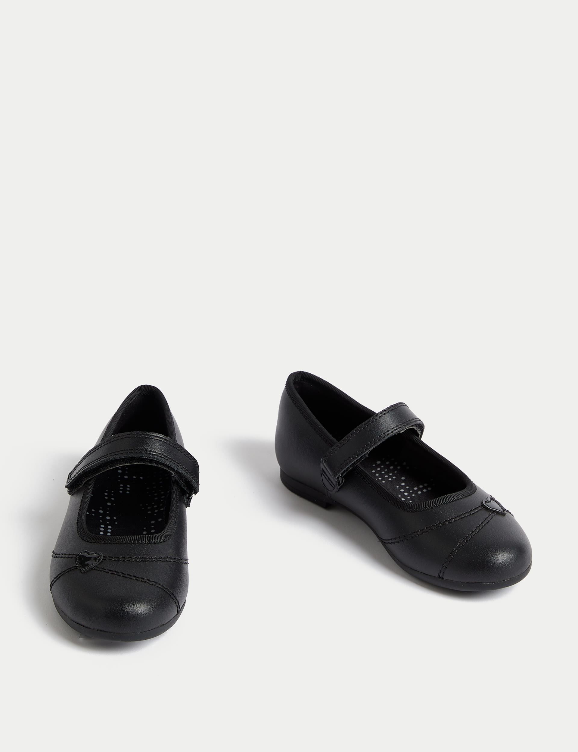 Kids' Heart Ballet Leather School Shoes (8 Small - 2 Large) | M&S ...