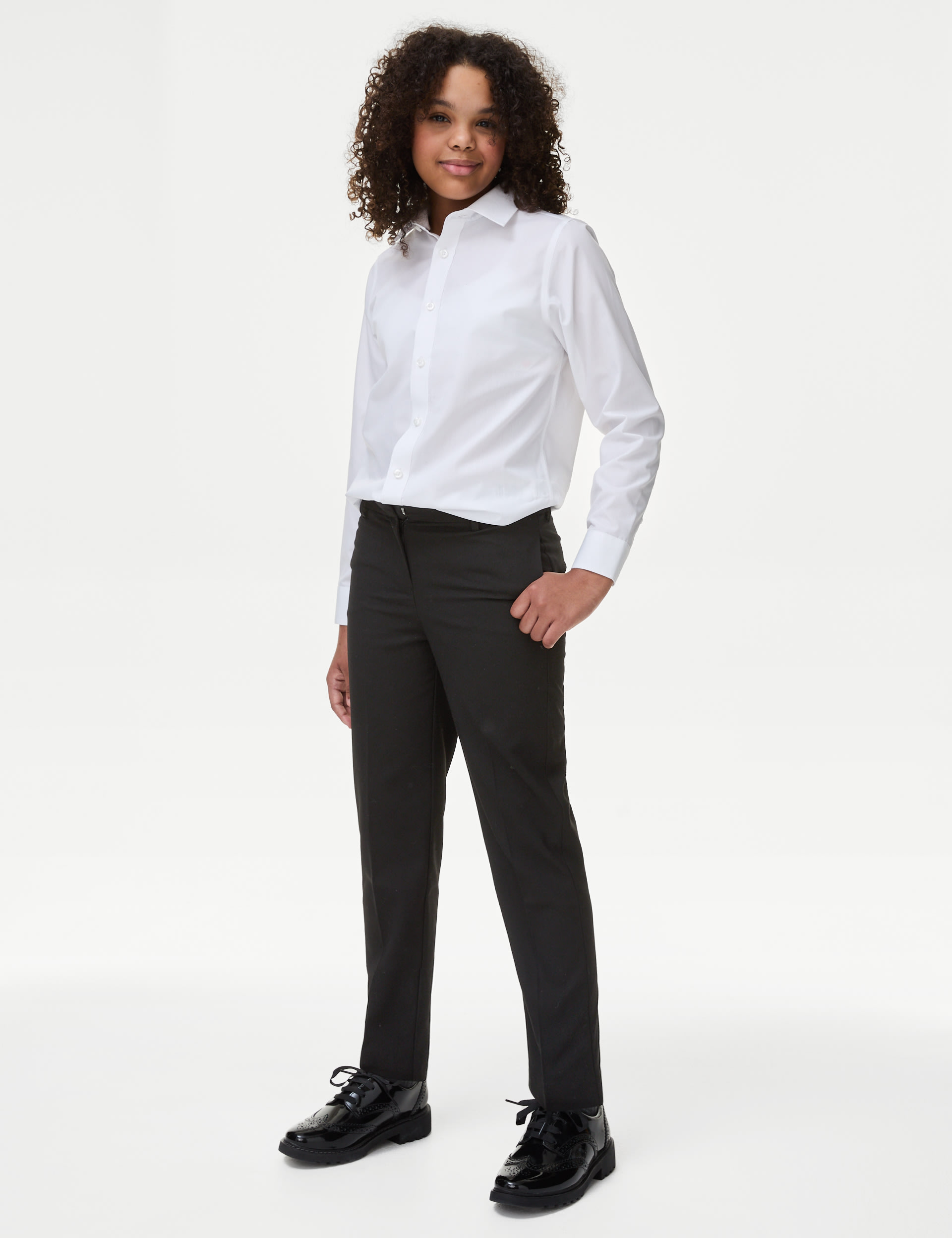 Girls' Regular Leg Stretch Trousers (2-18 Yrs) | M&S Collection | M&S