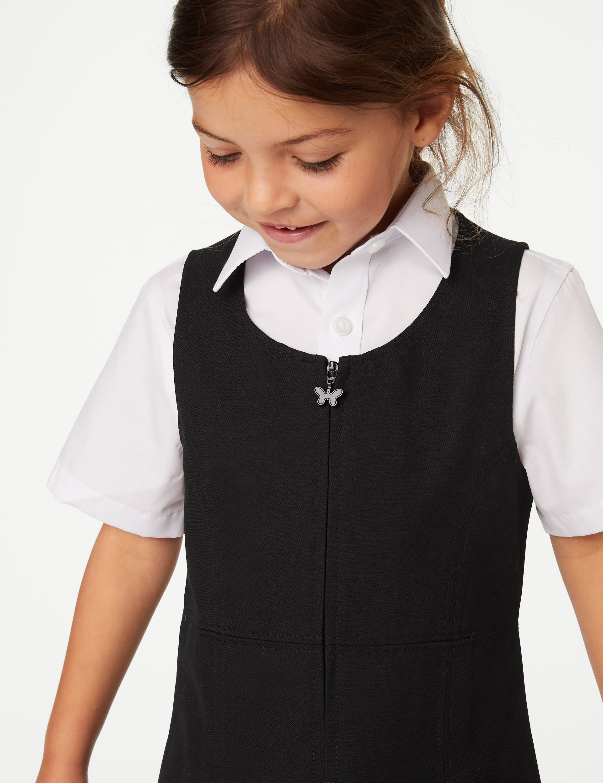 Girls' Pleated School Pinafore (2-12 Yrs) | M&S Collection | M&S