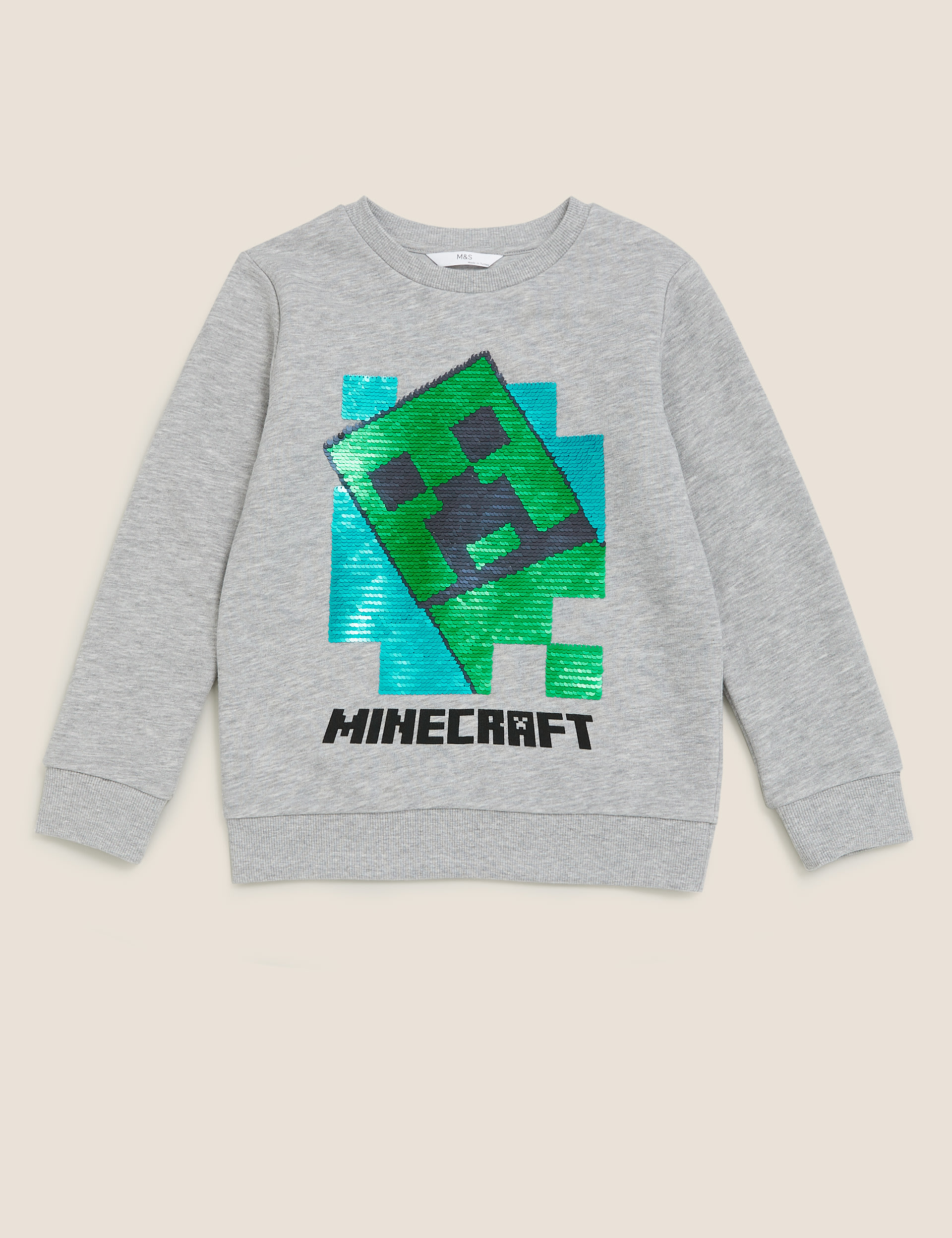 Minecraft™ Reversible Sequin Sweatshirt (6-16 Yrs) | M&S