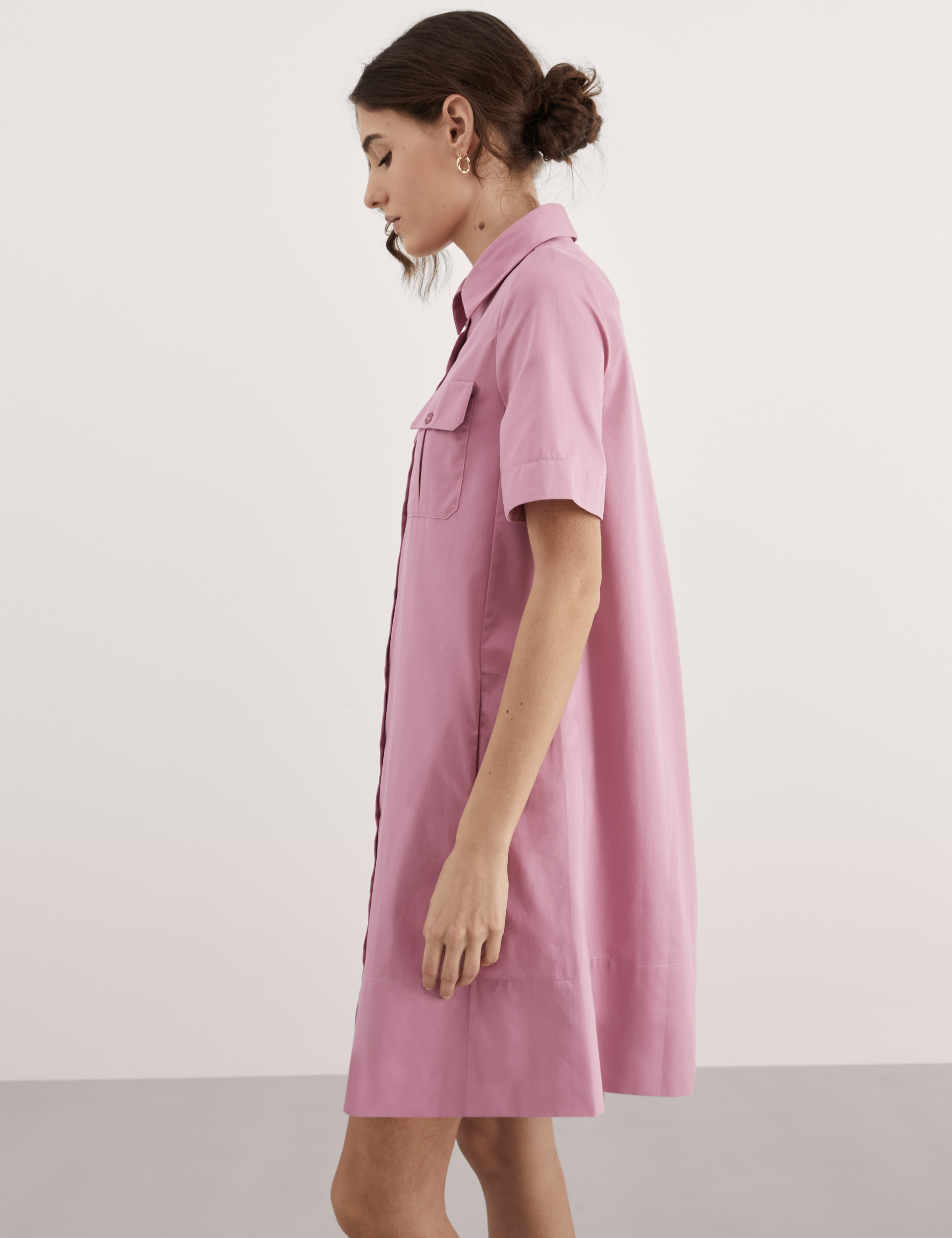Pure Cotton Mini Utility Shift Dress | JAEGER | M&S