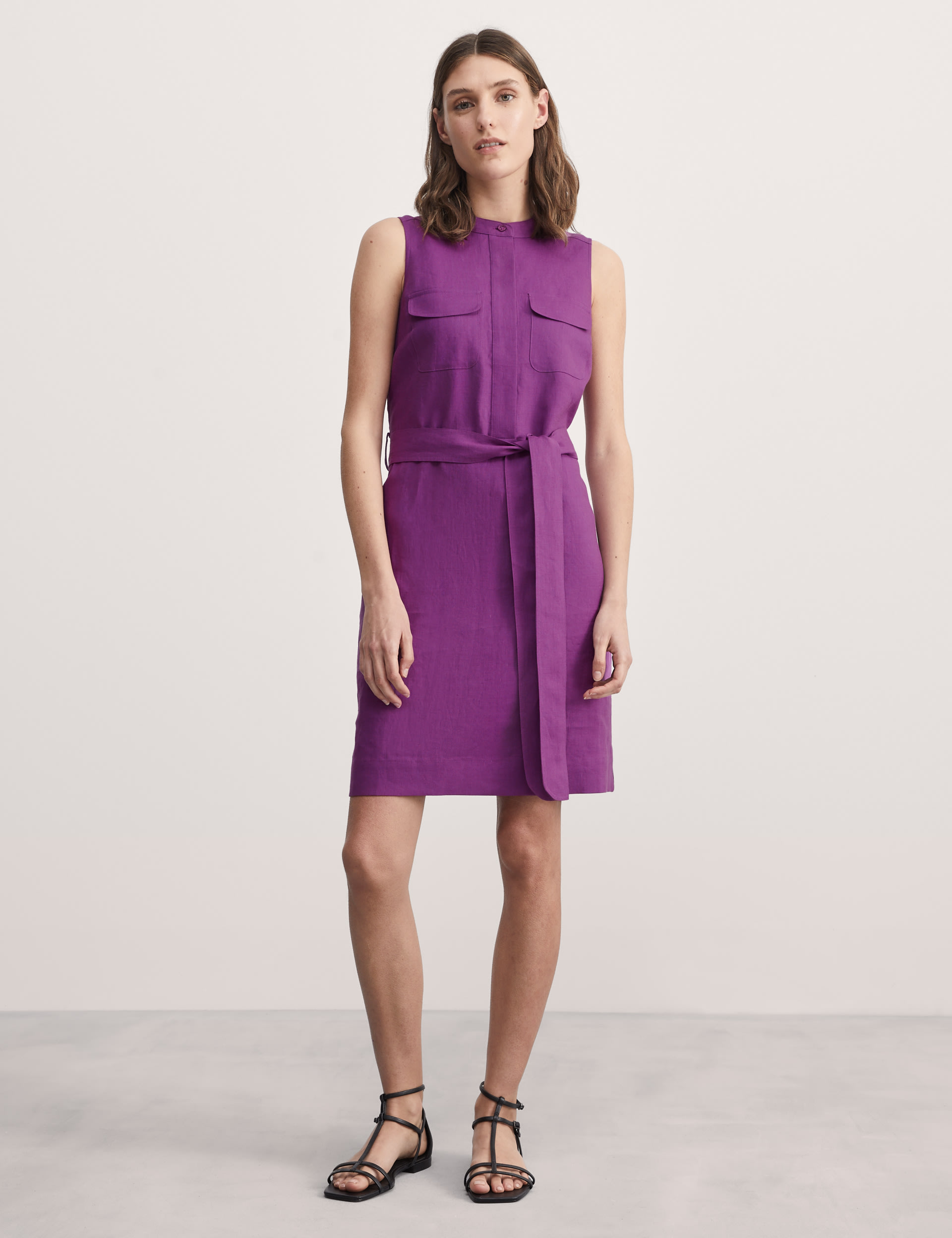 Pure Linen Mini Utility Shift Dress | JAEGER | M&S