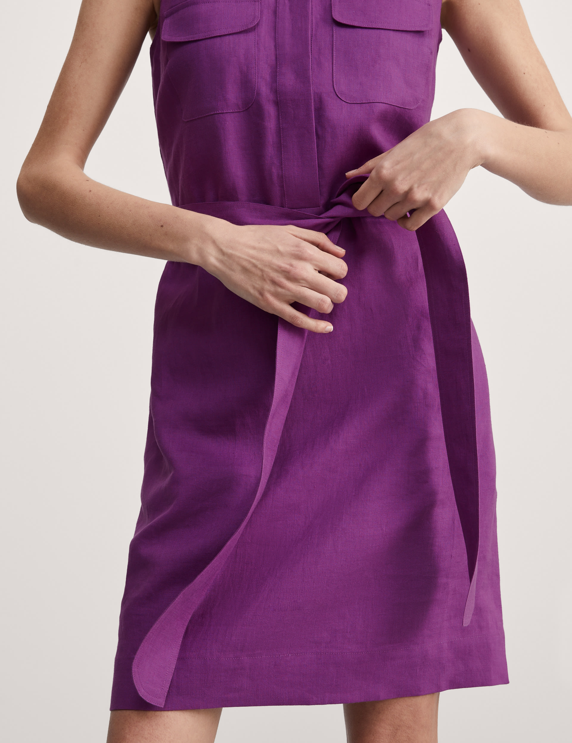Pure Linen Mini Utility Shift Dress | JAEGER | M&S
