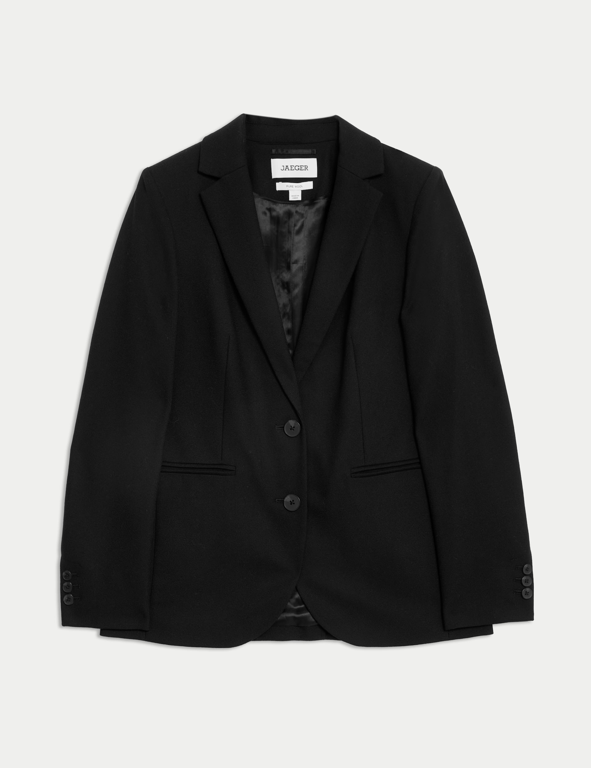 Pure Wool Crepe Single Breasted Blazer | JAEGER | M&S