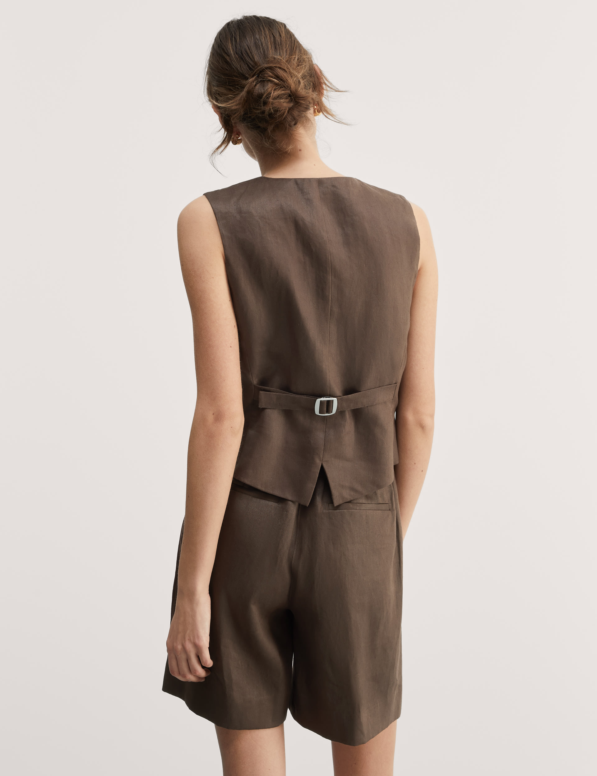 Pure Linen Single Breasted Waistcoat | JAEGER | M&S