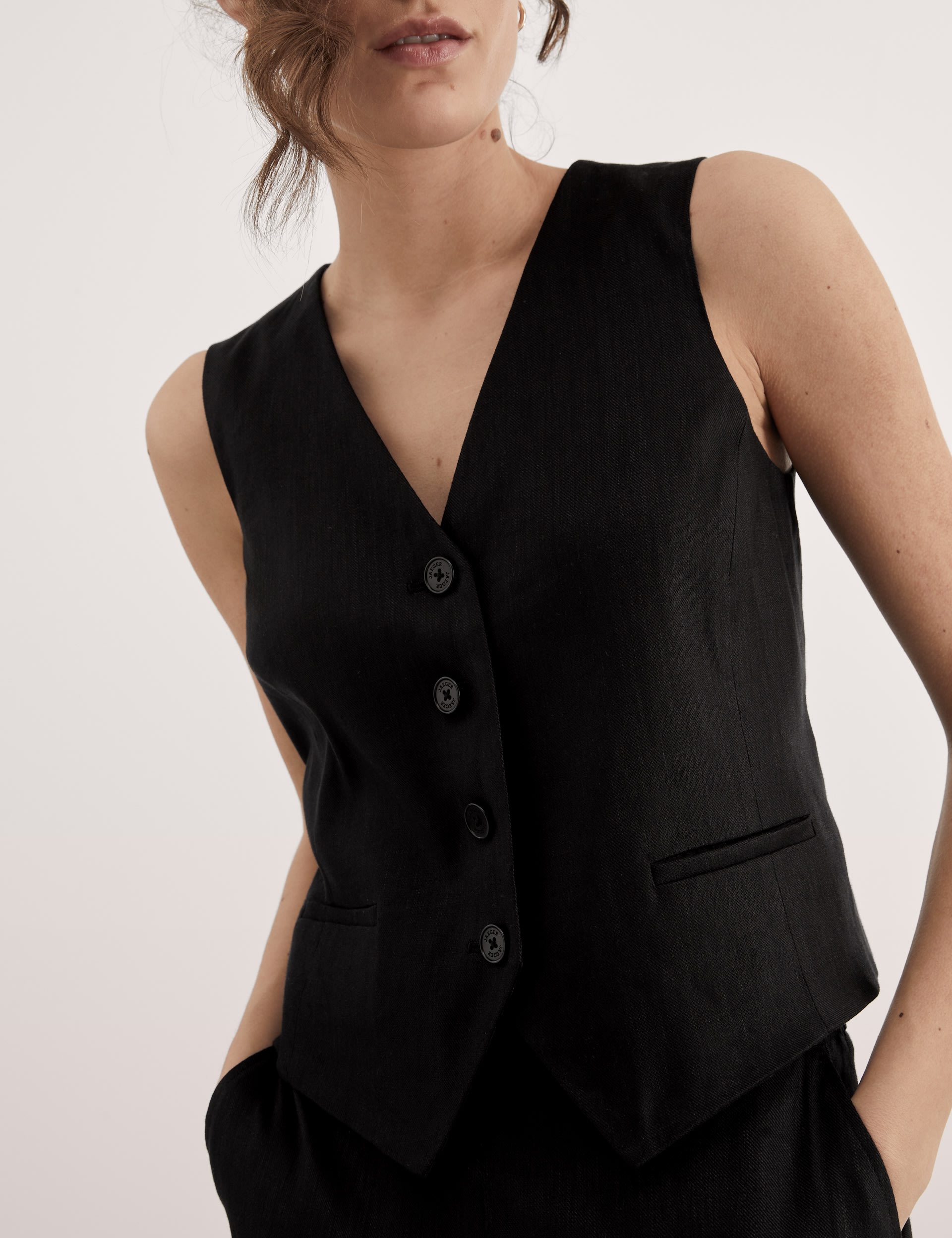 Linen Blend Waistcoat | JAEGER | M&S