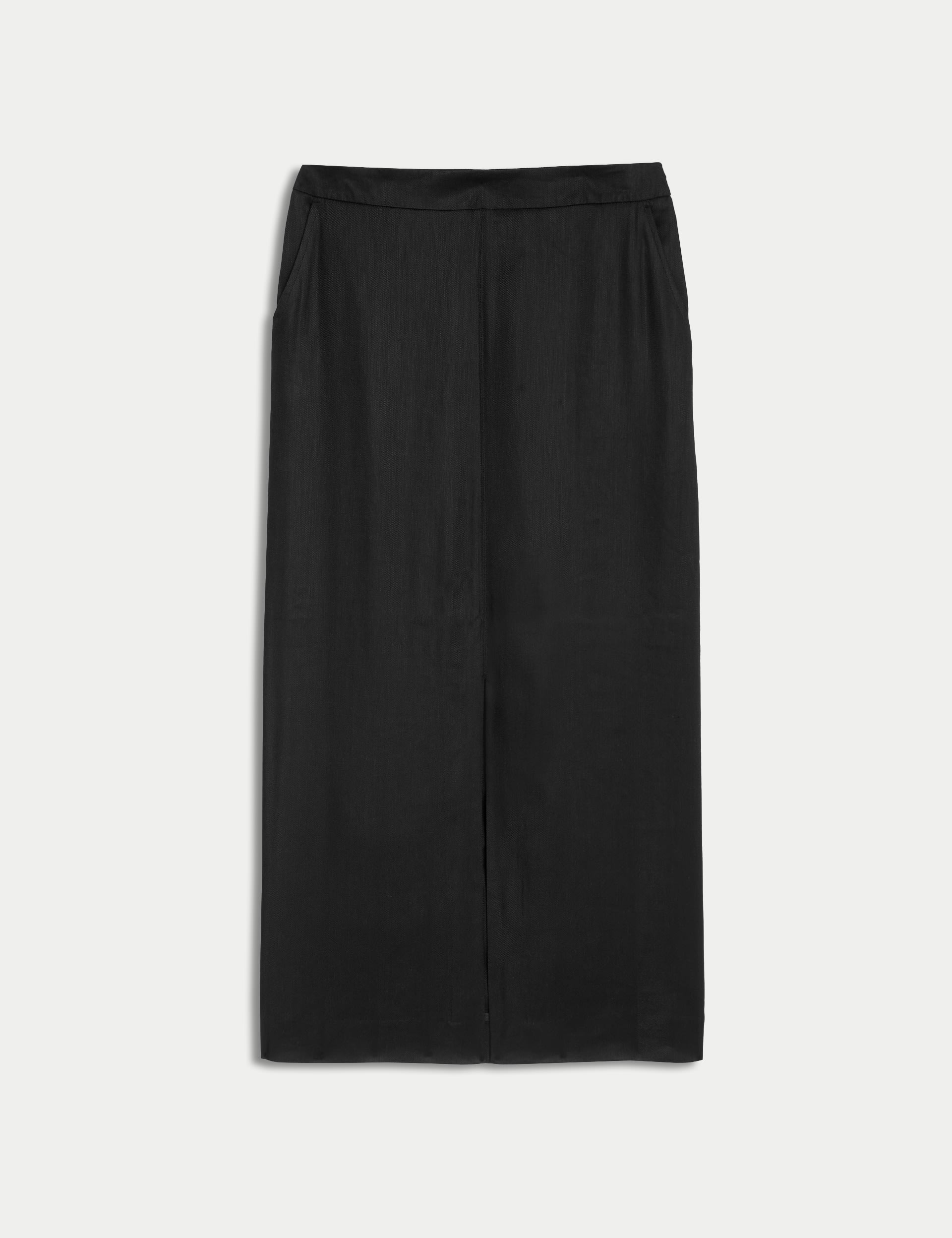 Linen Blend Midi Column Skirt | JAEGER | M&S