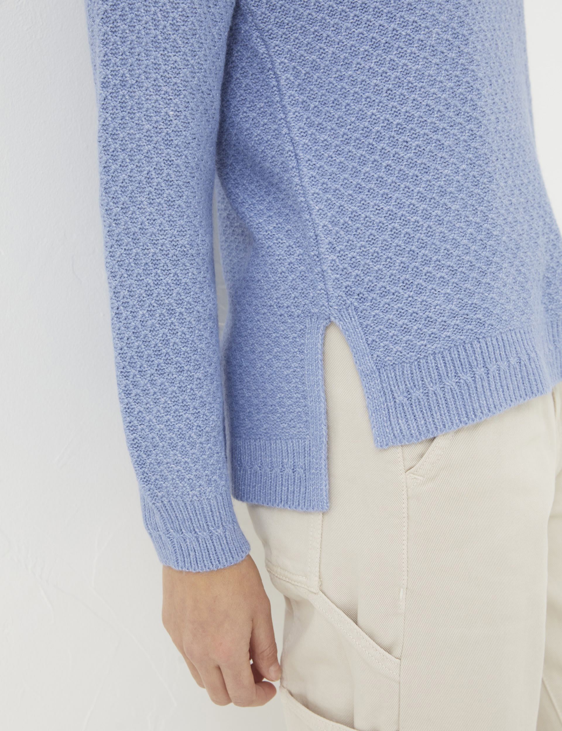 Textured Crew Neck Stepped Hem Jumper | FatFace | M&S