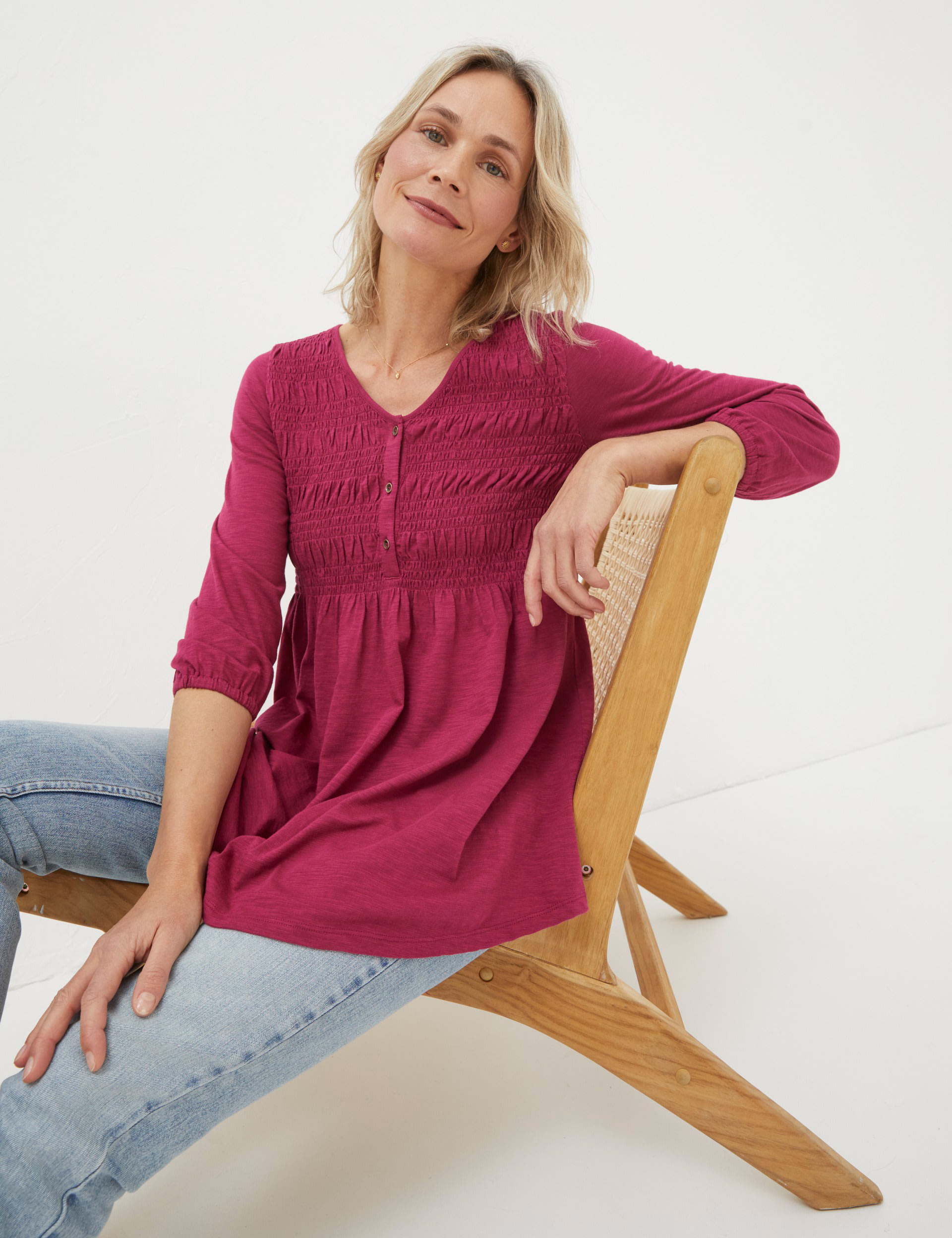 Cotton Rich V-Neck Tunic | FatFace | M&S