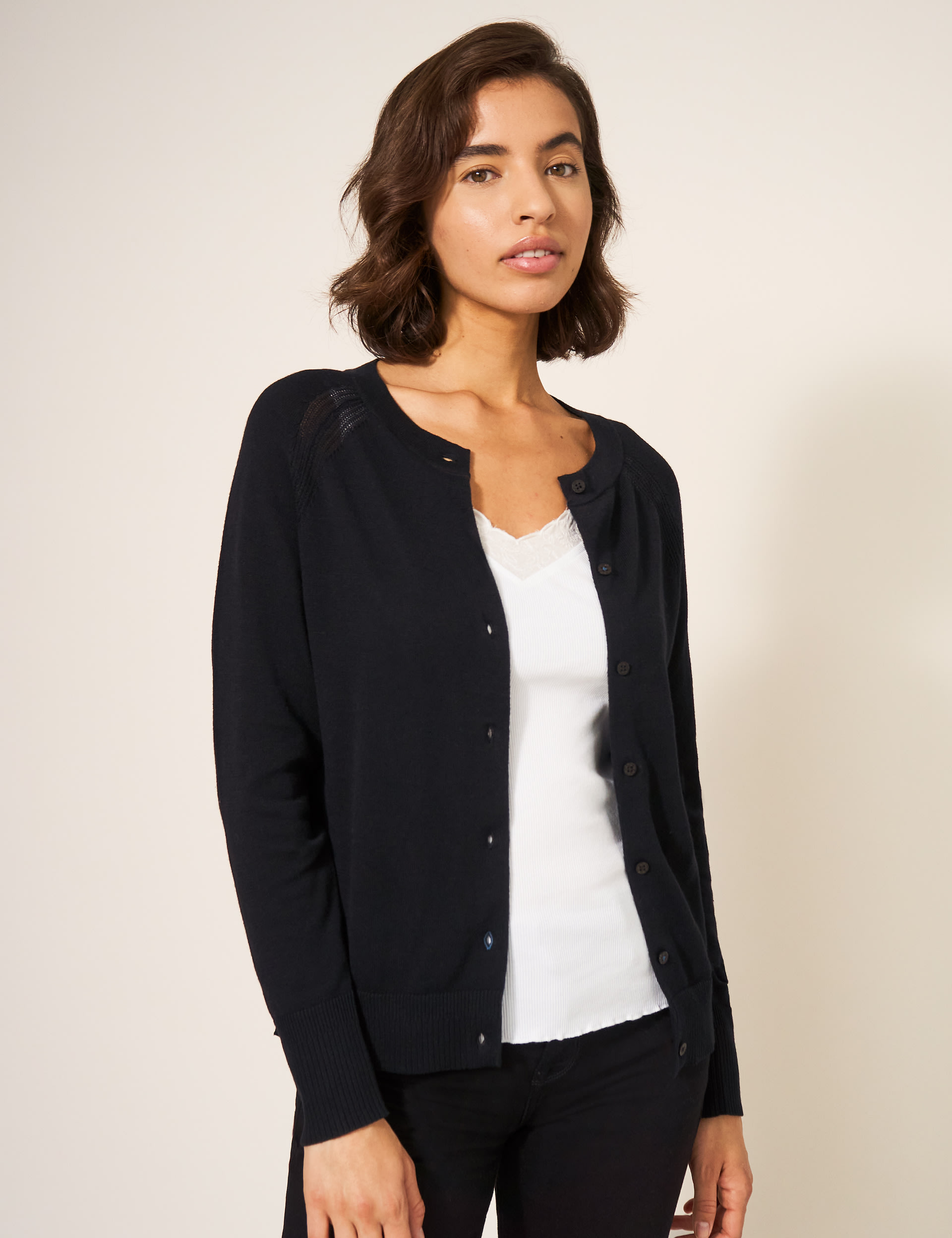 Pure Cotton Crew Neck Cardigan | White Stuff | M&S