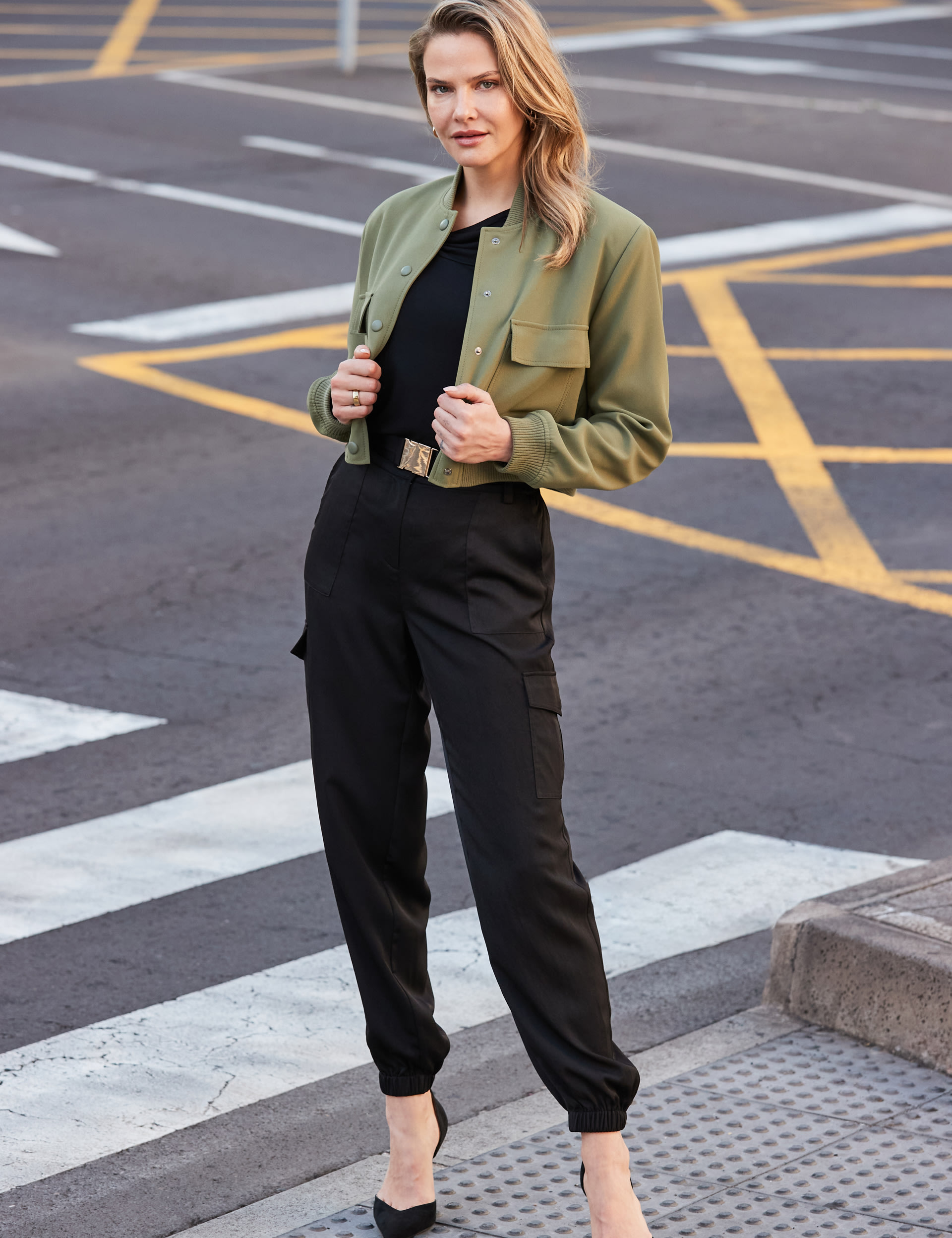 Relaxed Short Utility Bomber Jacket | SOSANDAR | M&S