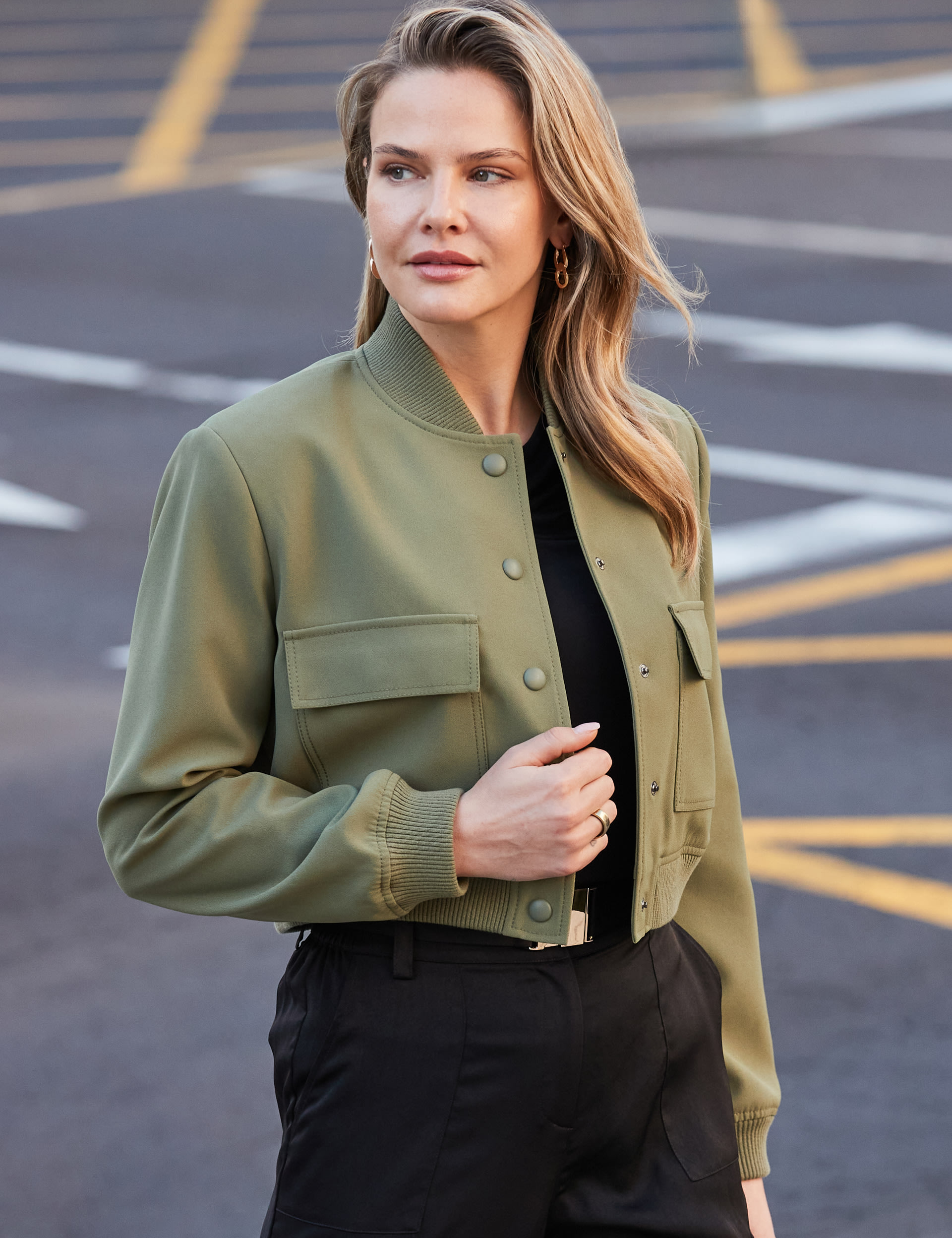 Relaxed Short Utility Bomber Jacket | SOSANDAR | M&S