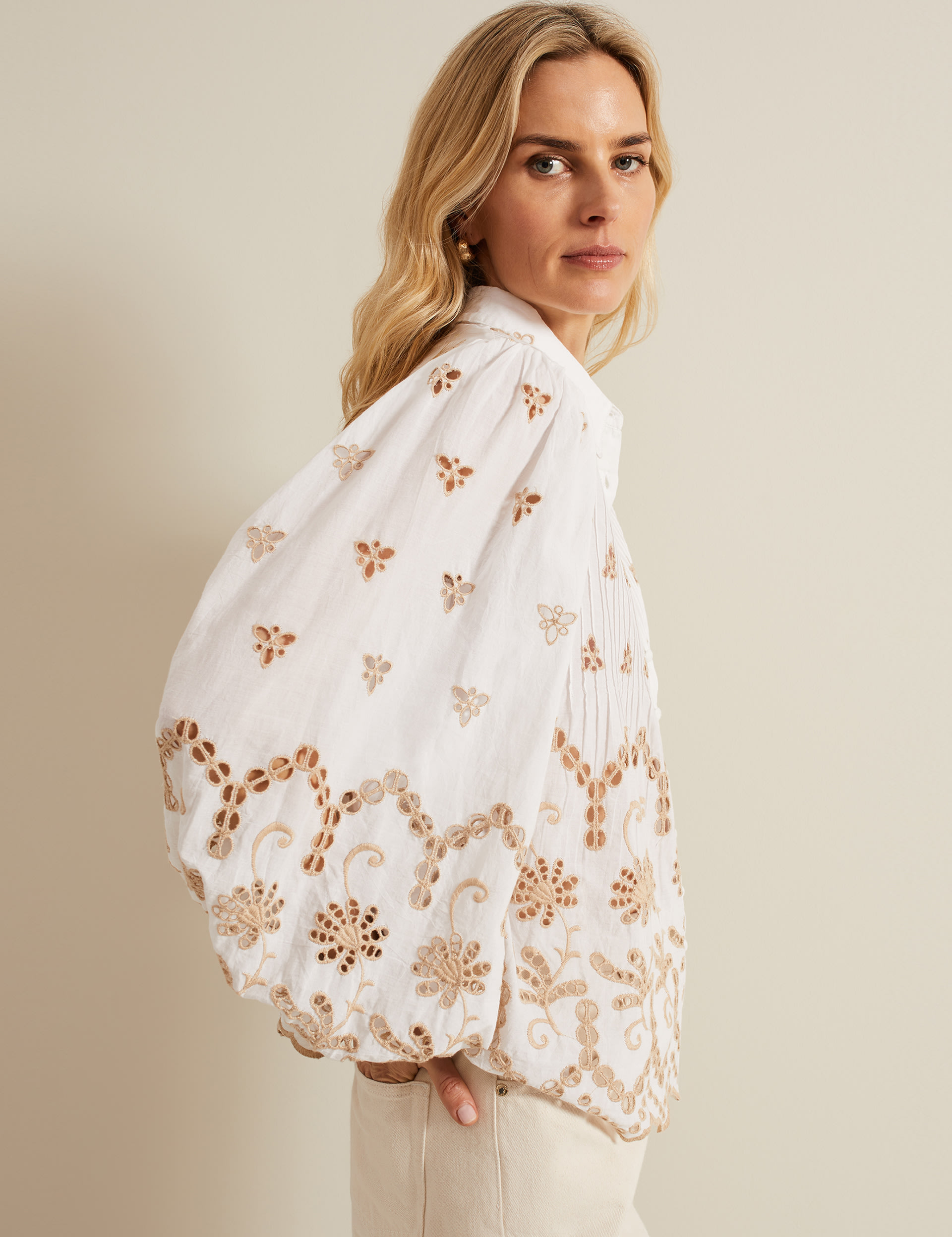 Pure Cotton Broderie Shirt | Phase Eight | M&S