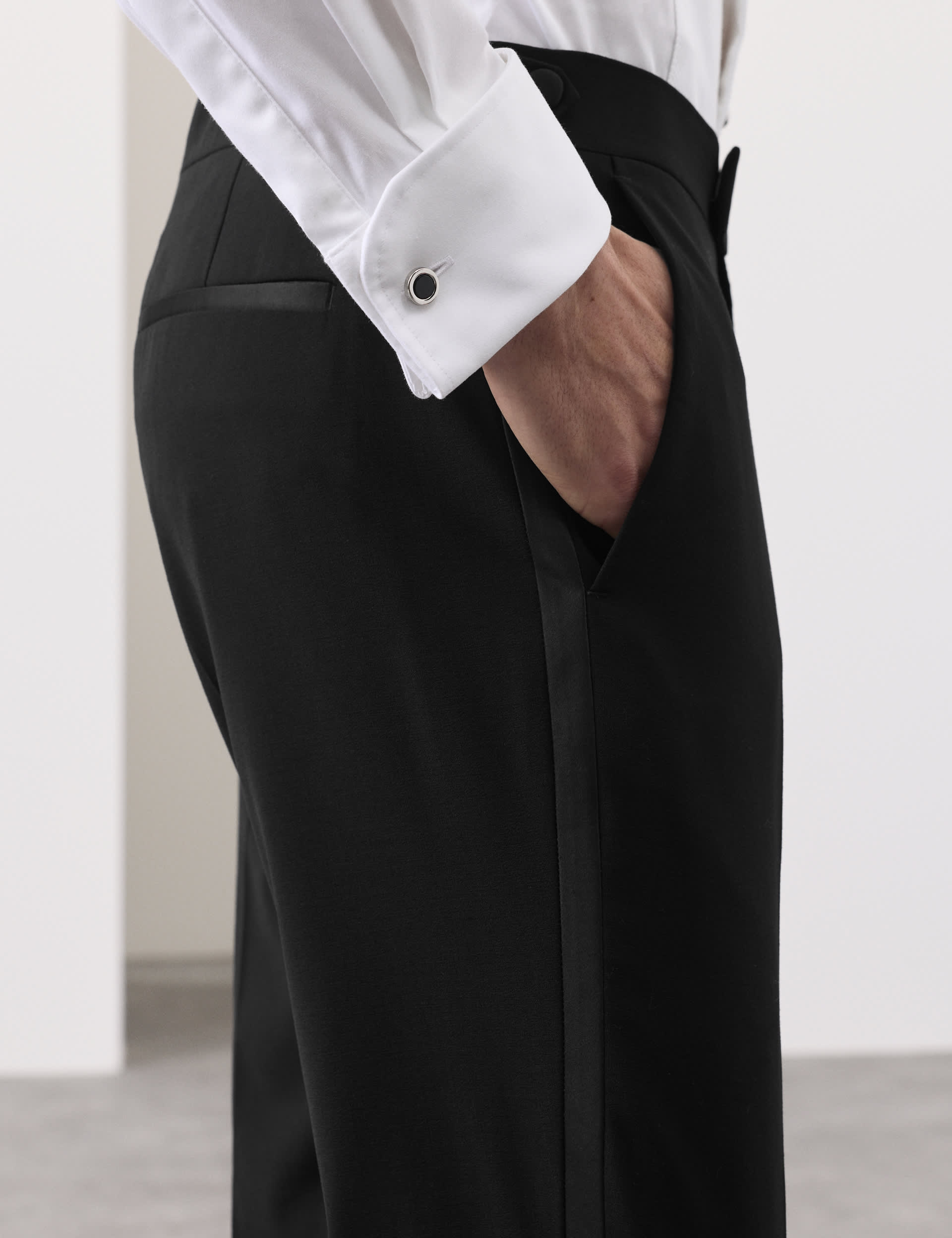 Tailored Fit Wool Blend Tuxedo Suit | M&S