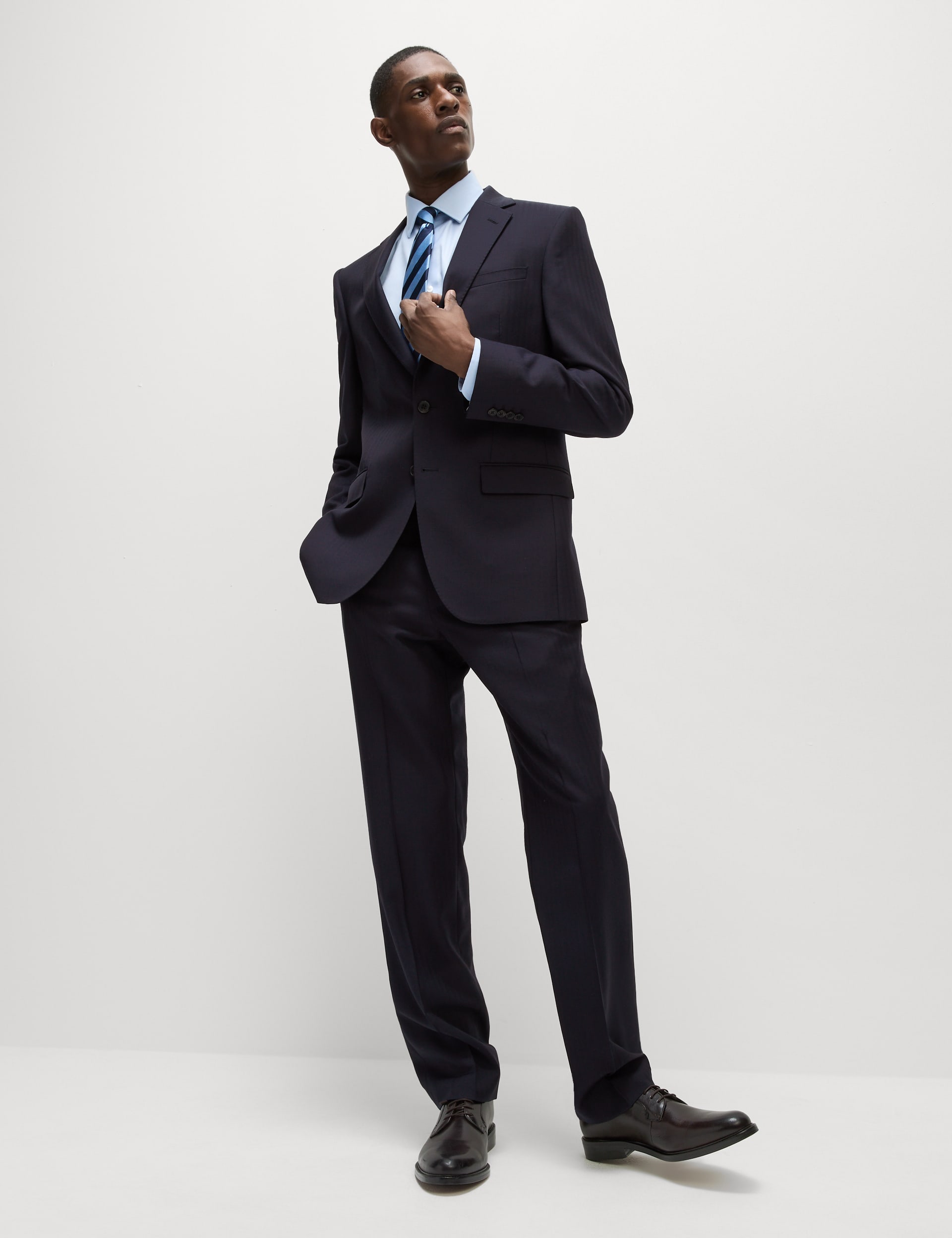 Regular Fit Herringbone Pure Wool Suit | M&S
