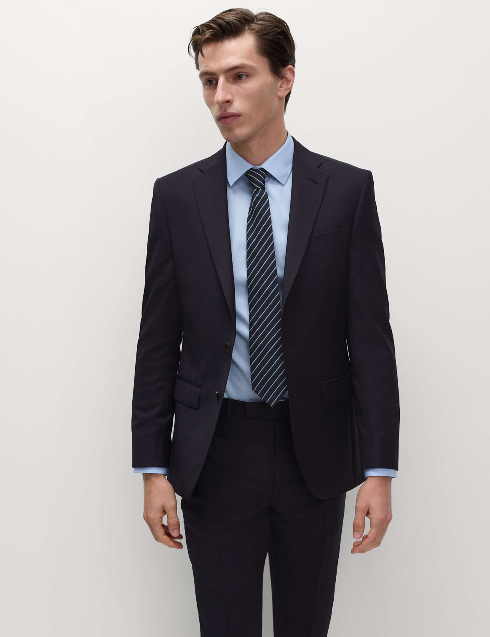 Slim Fit Pure Wool Herringbone Suit | M&S