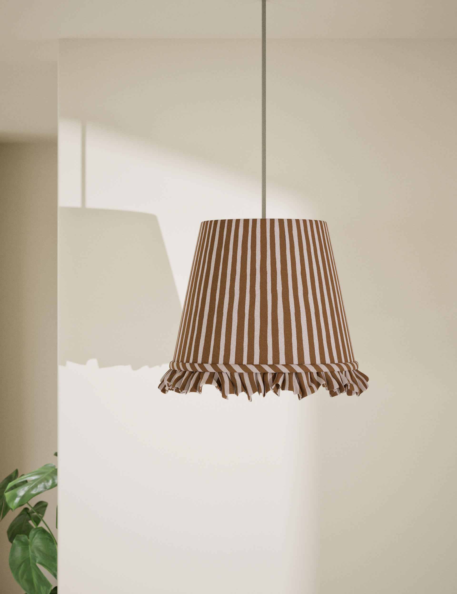 Watercolour Stripe Ruffle Edge Lamp Shade | M&S Collection | M&S