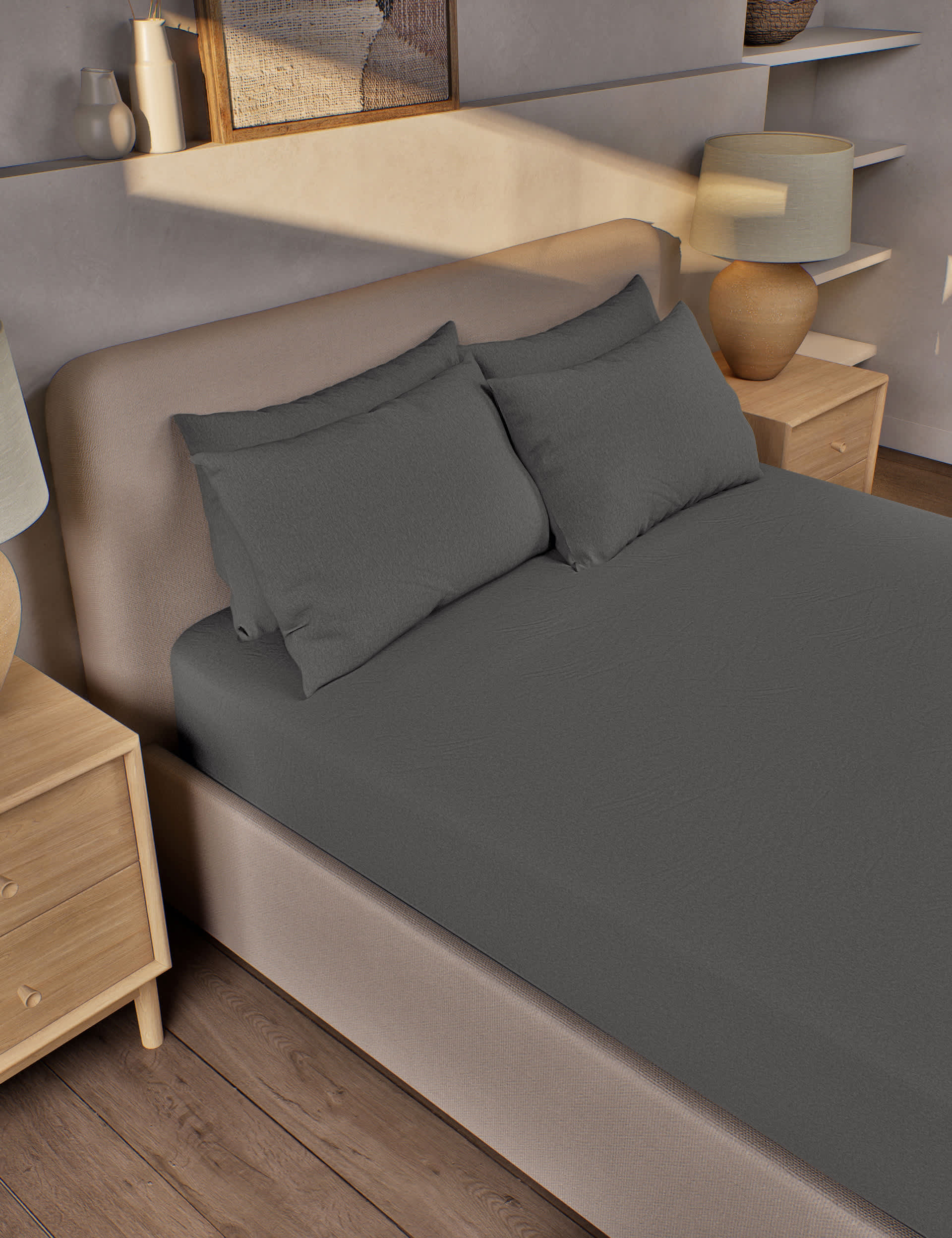 Pure Brushed Cotton Extra Deep Fitted Sheet | M&S Collection | M&S