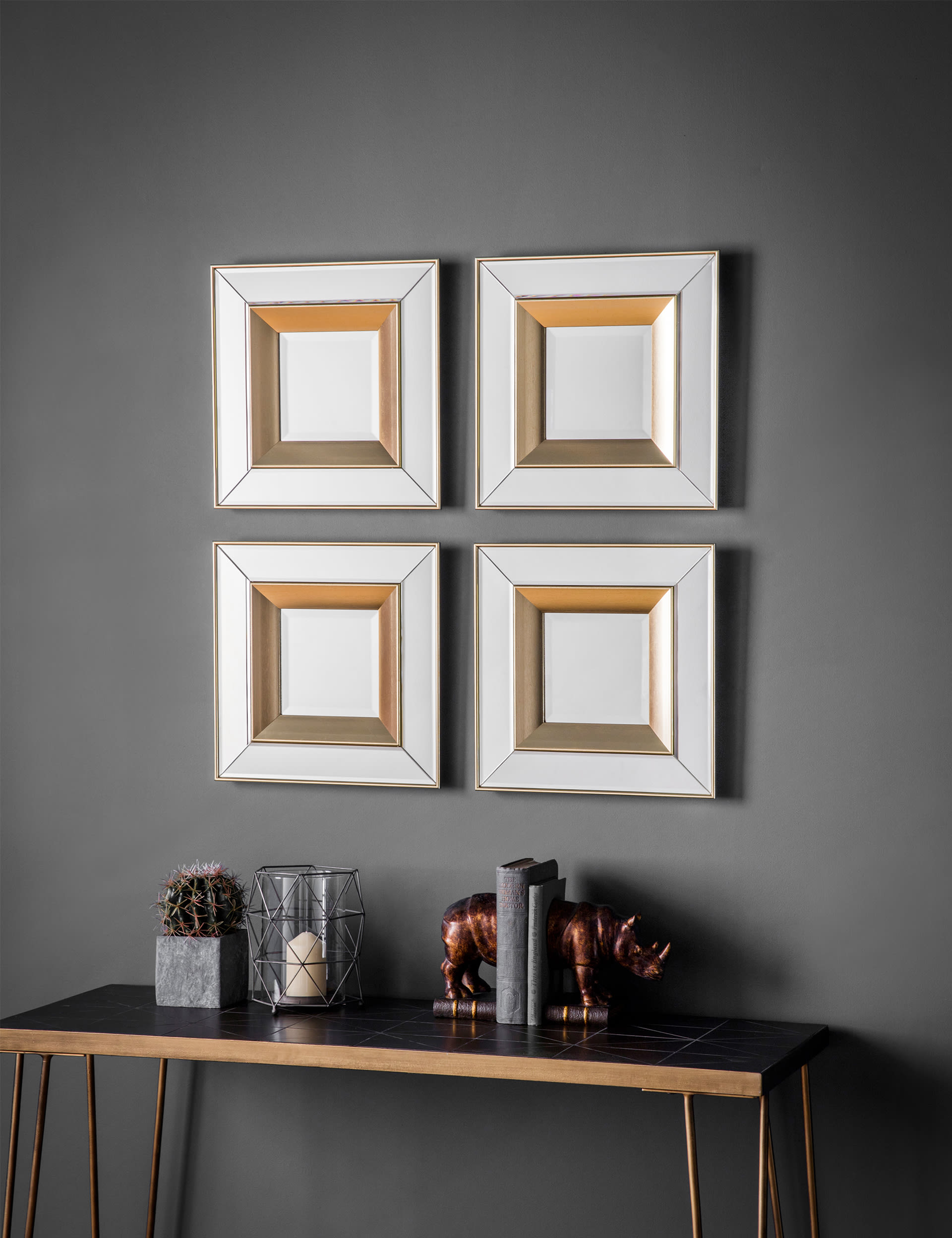 Set of 4 Phantom Square Wall Mirrors | Gallery Direct | M&S