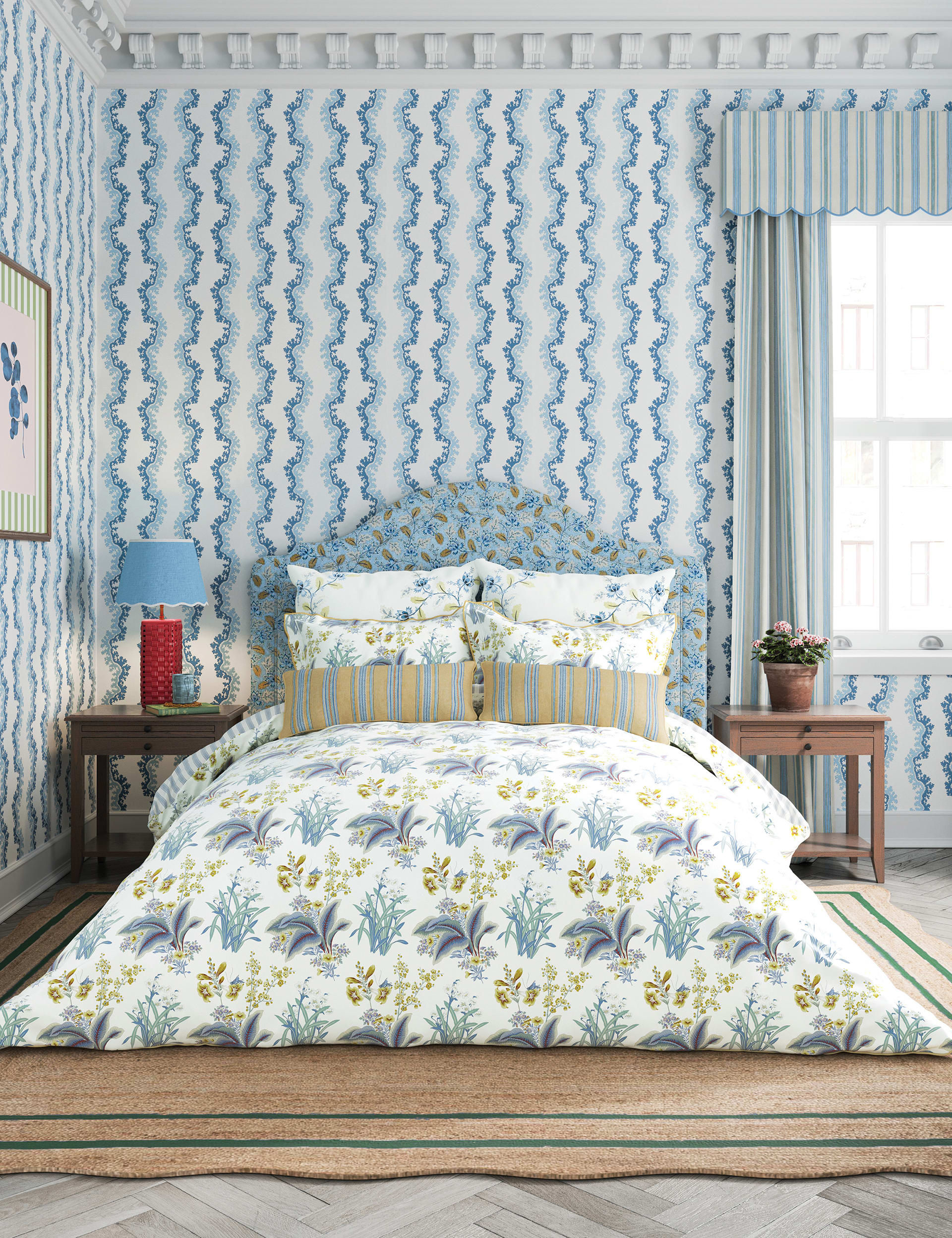 Pure Cotton Sateen Enys Garden Bedding Set | Sanderson X National Trust ...