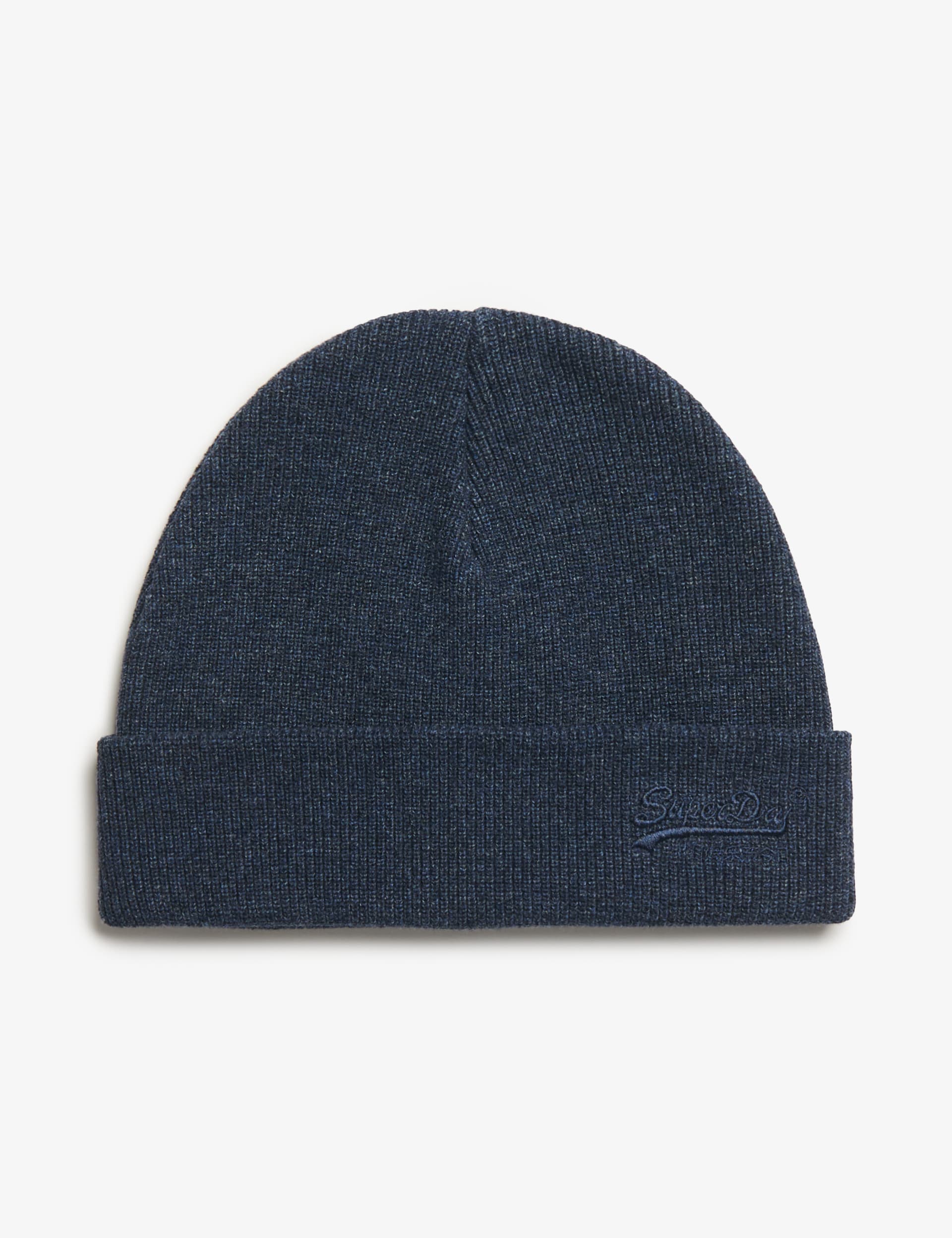 Cotton Rich Knitted Beanie Hat | Superdry | M&S