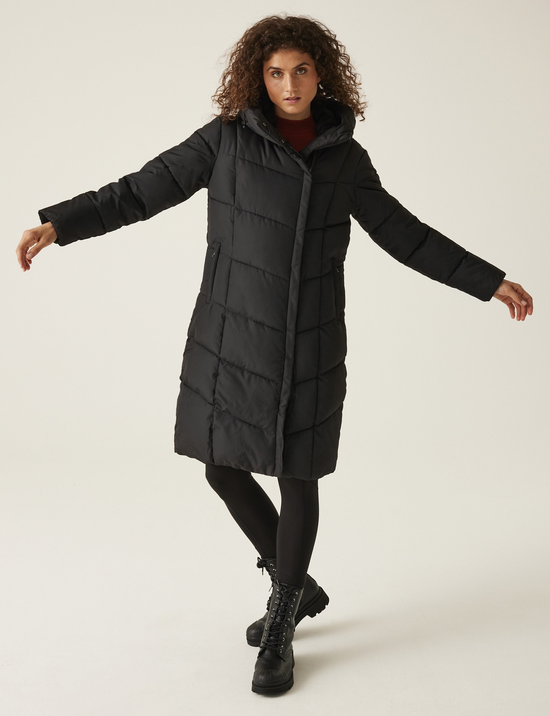 Nurie Hooded Quilted Padded Longline Coat | Regatta | M&S