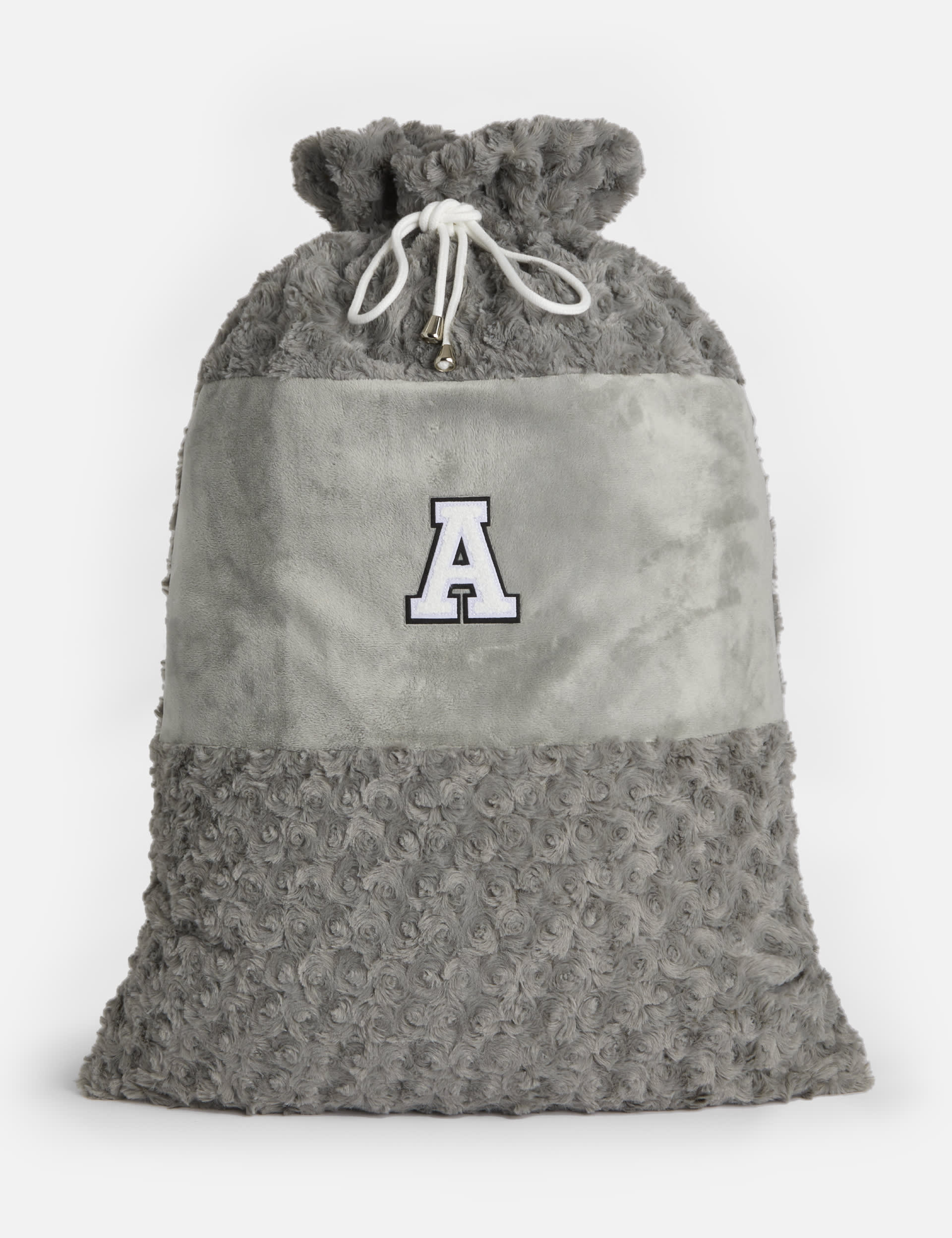 Personalised Letter Grey Plush Santa Sack by Alphabet | Alphabet | M&S