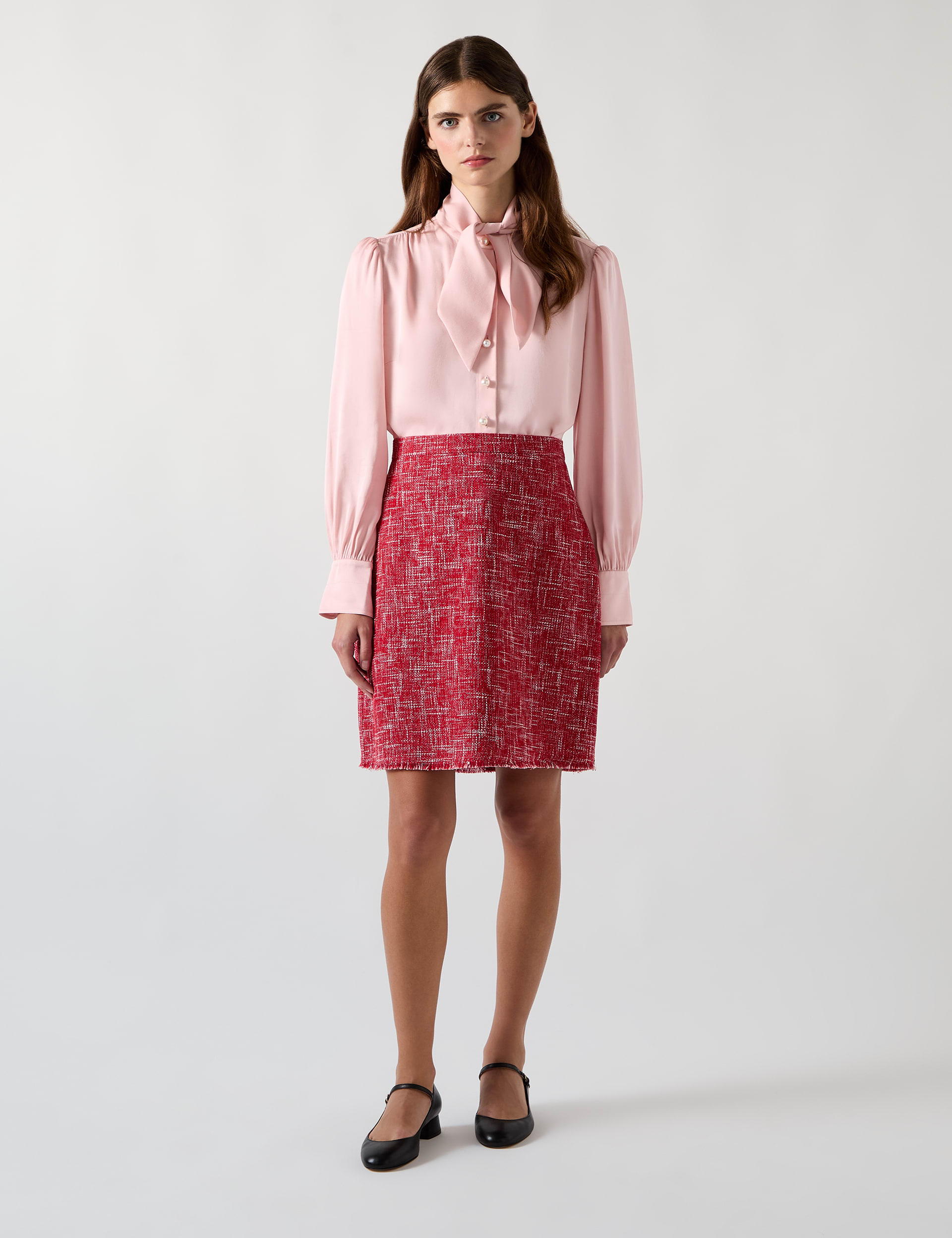 Crepe Tie Neck Puff Sleeve Blouse | LK BENNETT | M&S