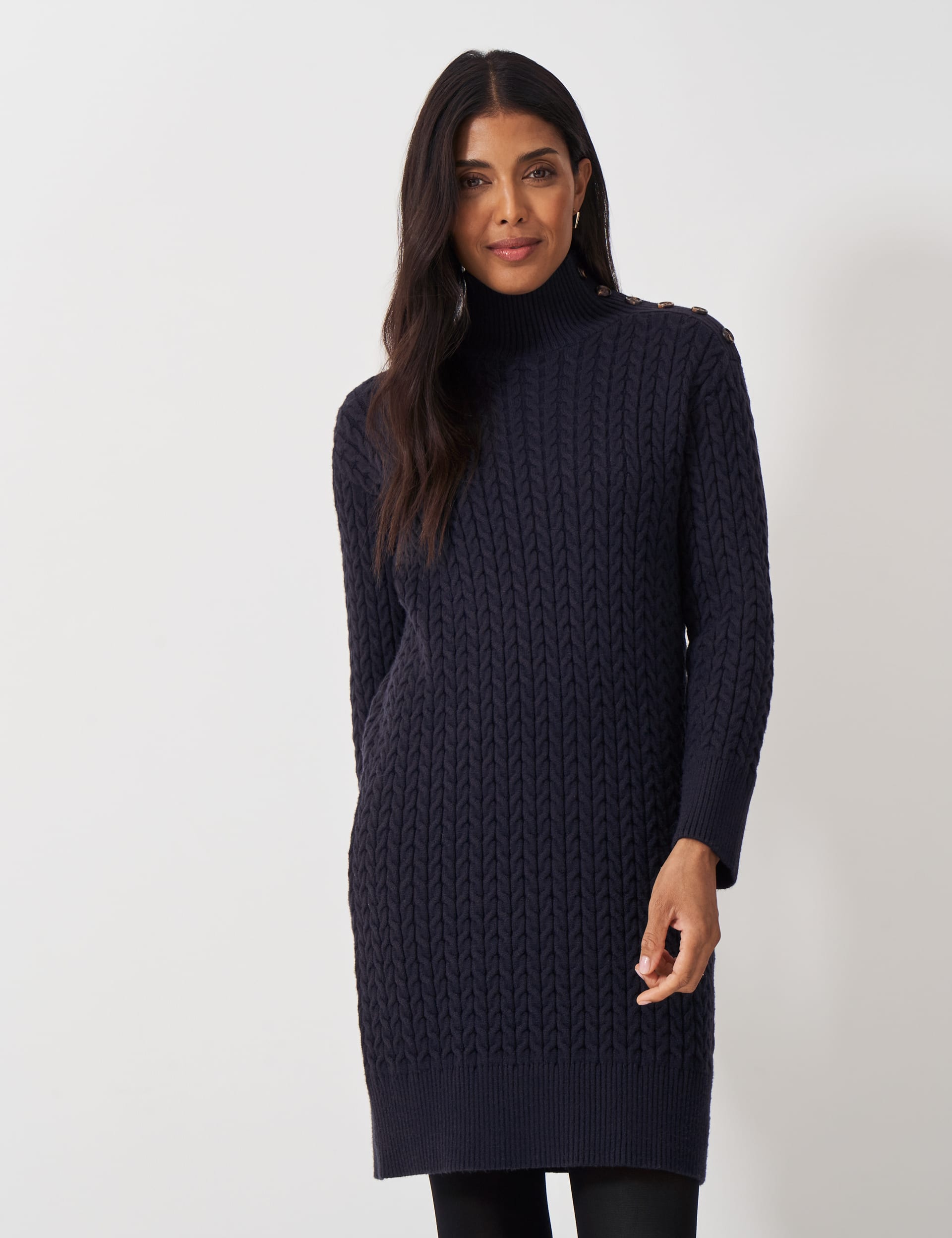 Textured Funnel Neck Mini Jumper Dress | Crew Clothing | M&S