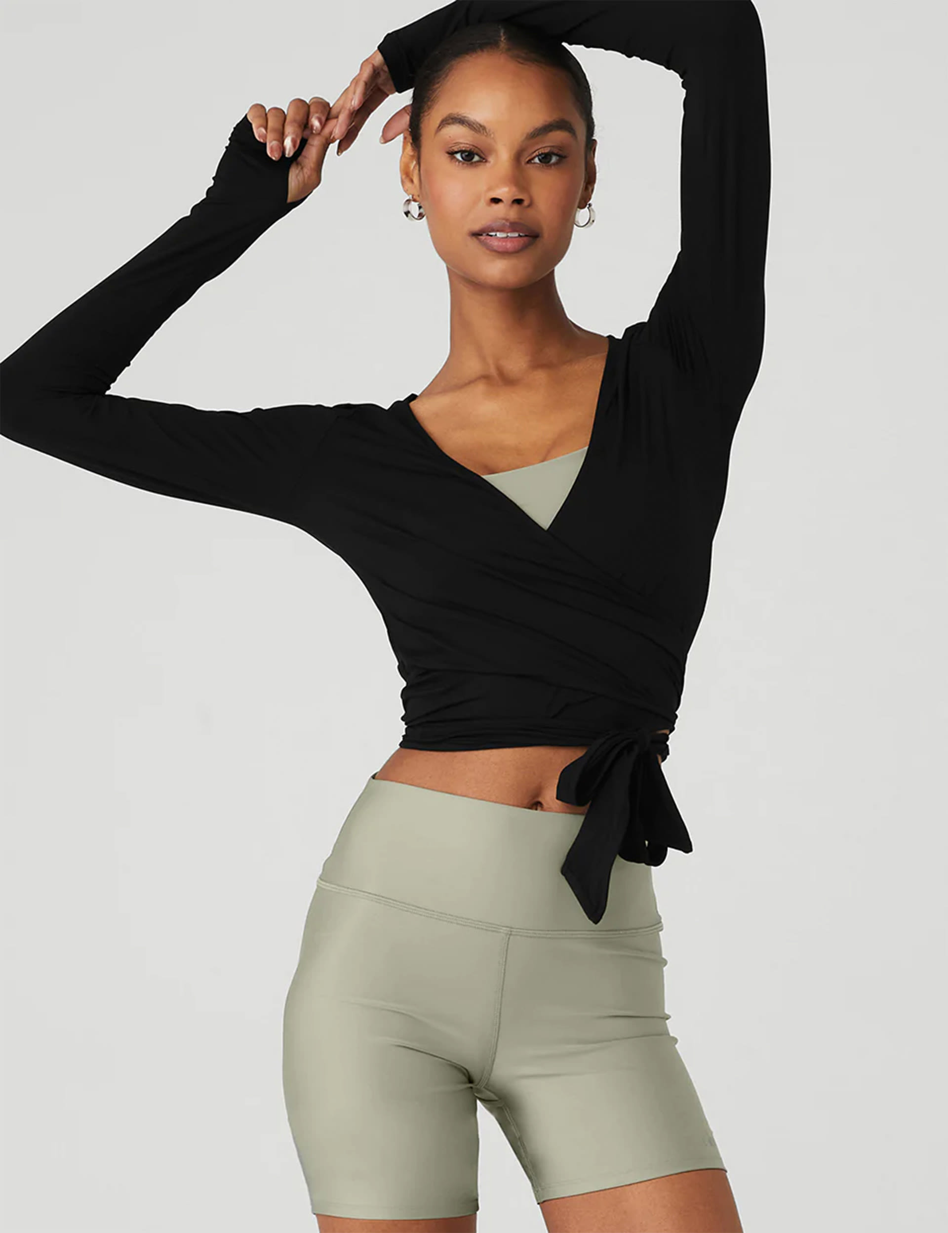 Escalate V-Neck Wrap Crop Top | Alo Yoga | M&S