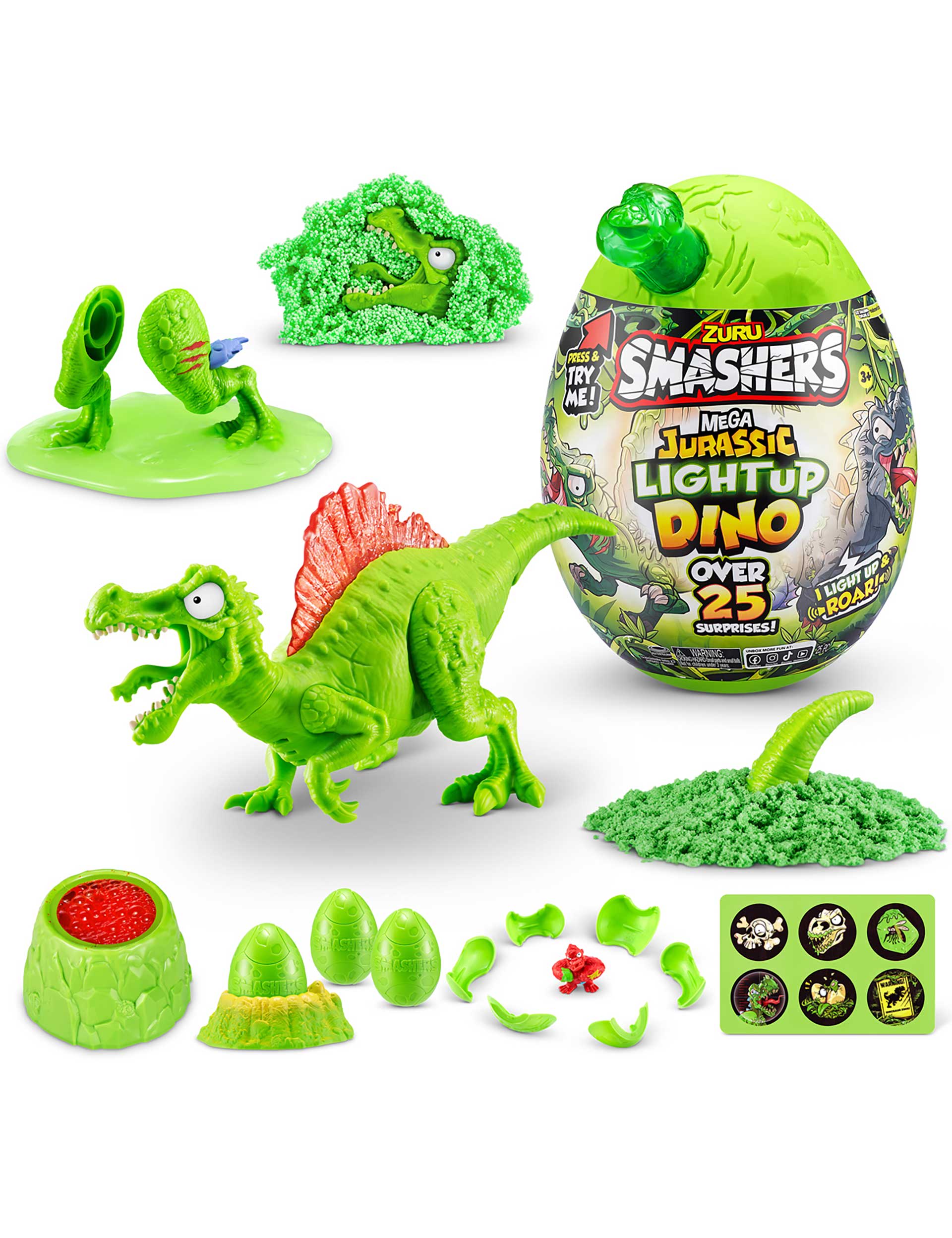 Smashers Mega Jurassic Light Up Dino Egg (3-6 Yrs) | Zuru Snackles | M&S