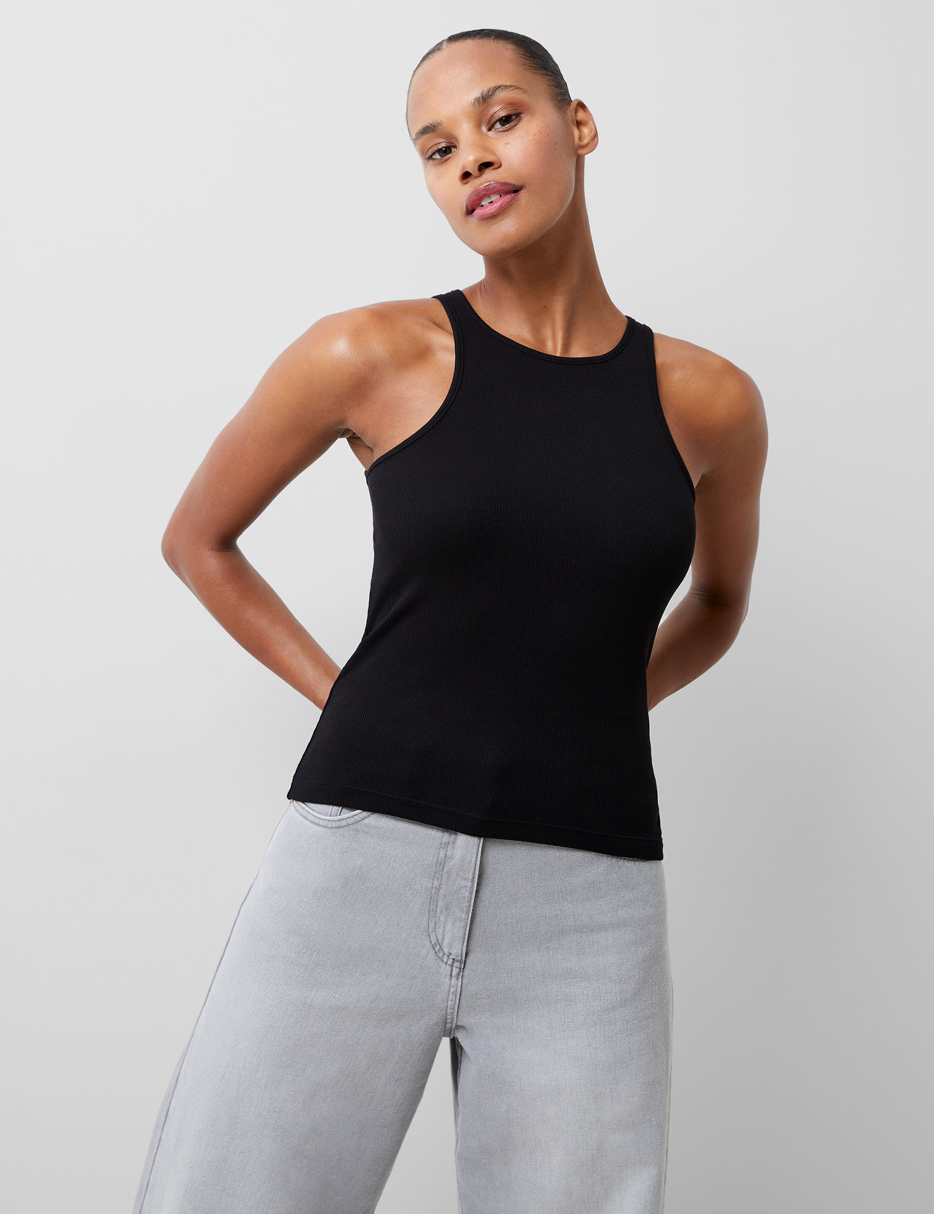 Cotton Rich Ribbed Vest | French Connection | M&S
