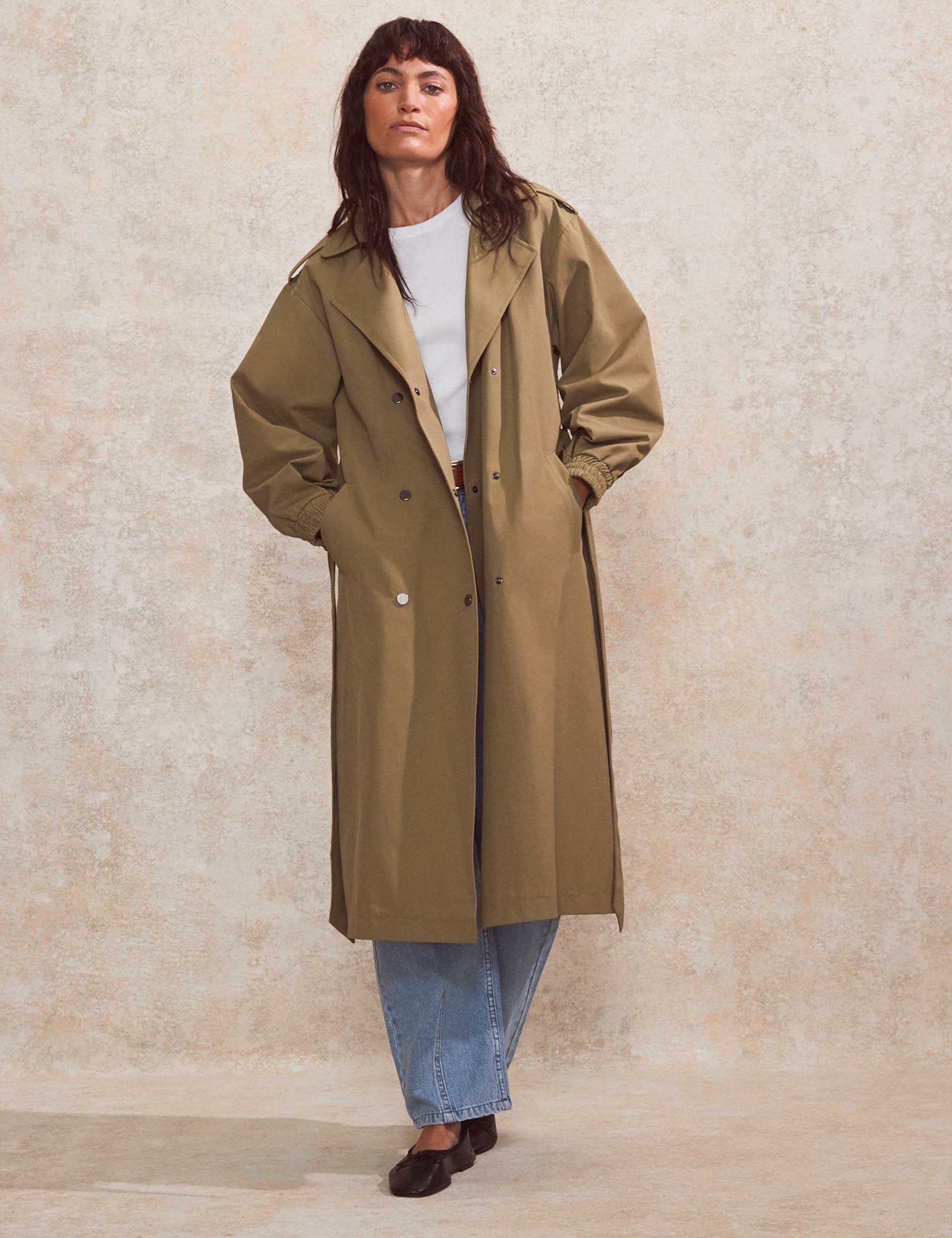 Cotton Blend Longline Trench Coat | RO&ZO | M&S
