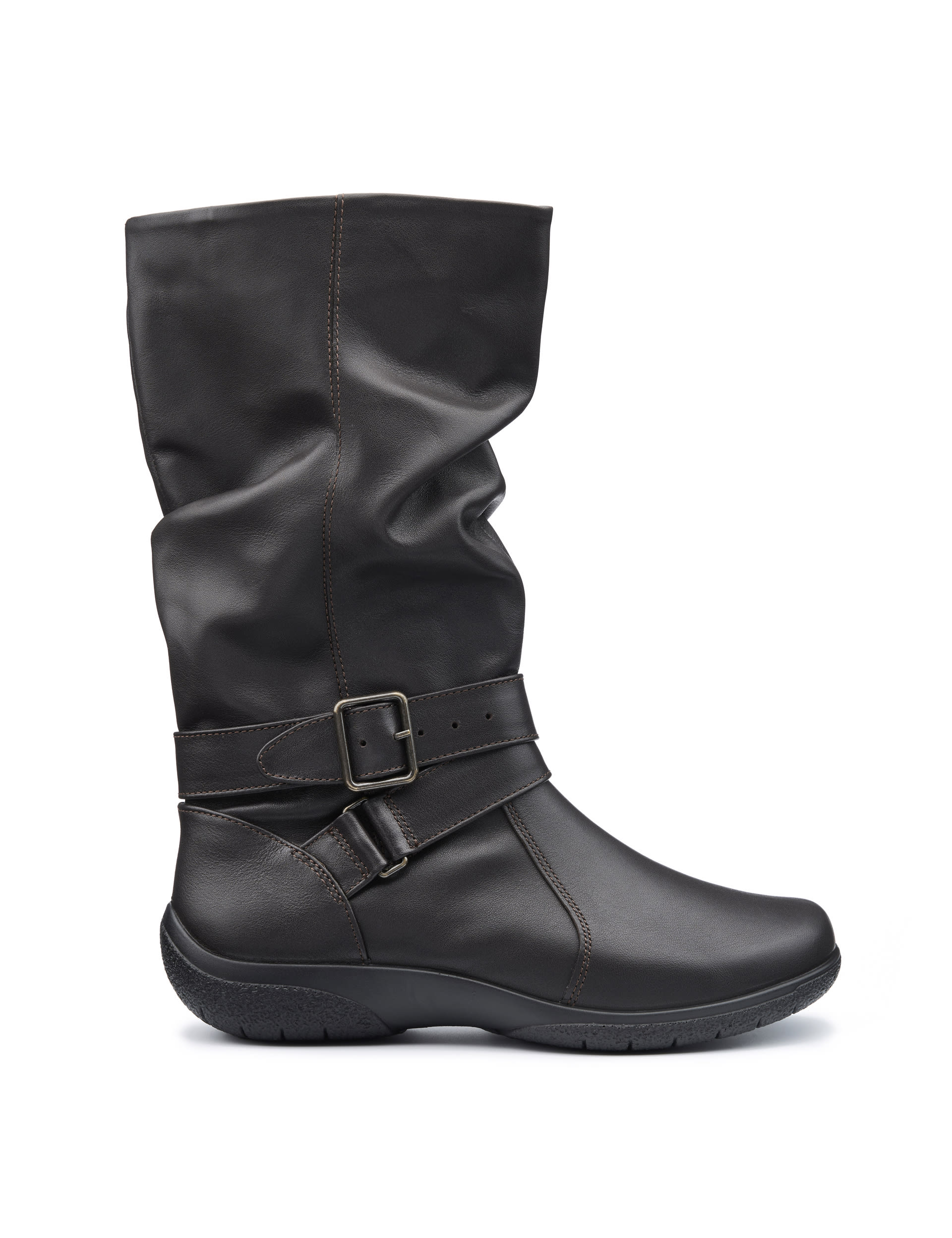Wide Fit Ballinderry Leather Flat Boots | Hotter | M&S