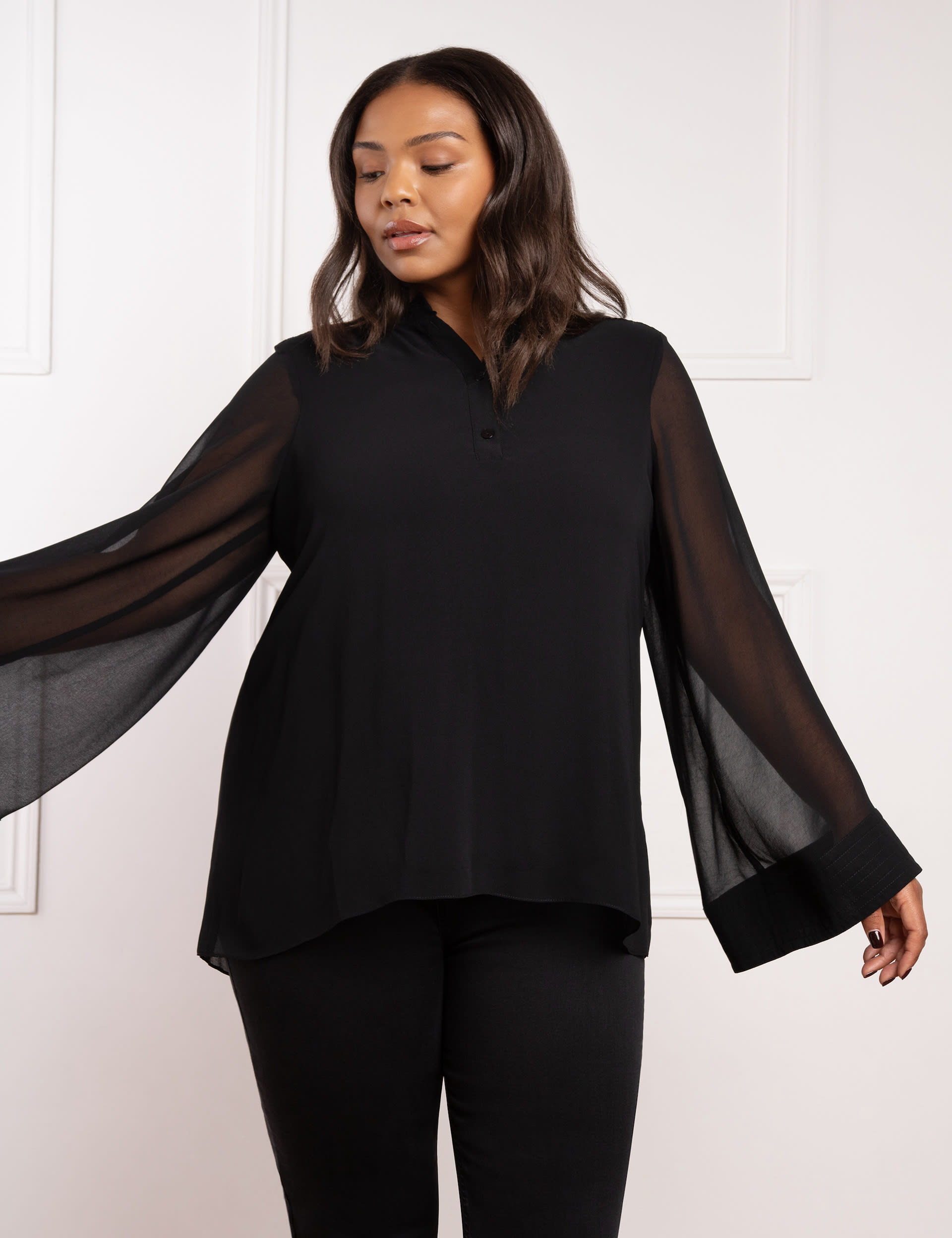 Collarless Blouse | Live Unlimited London | M&S