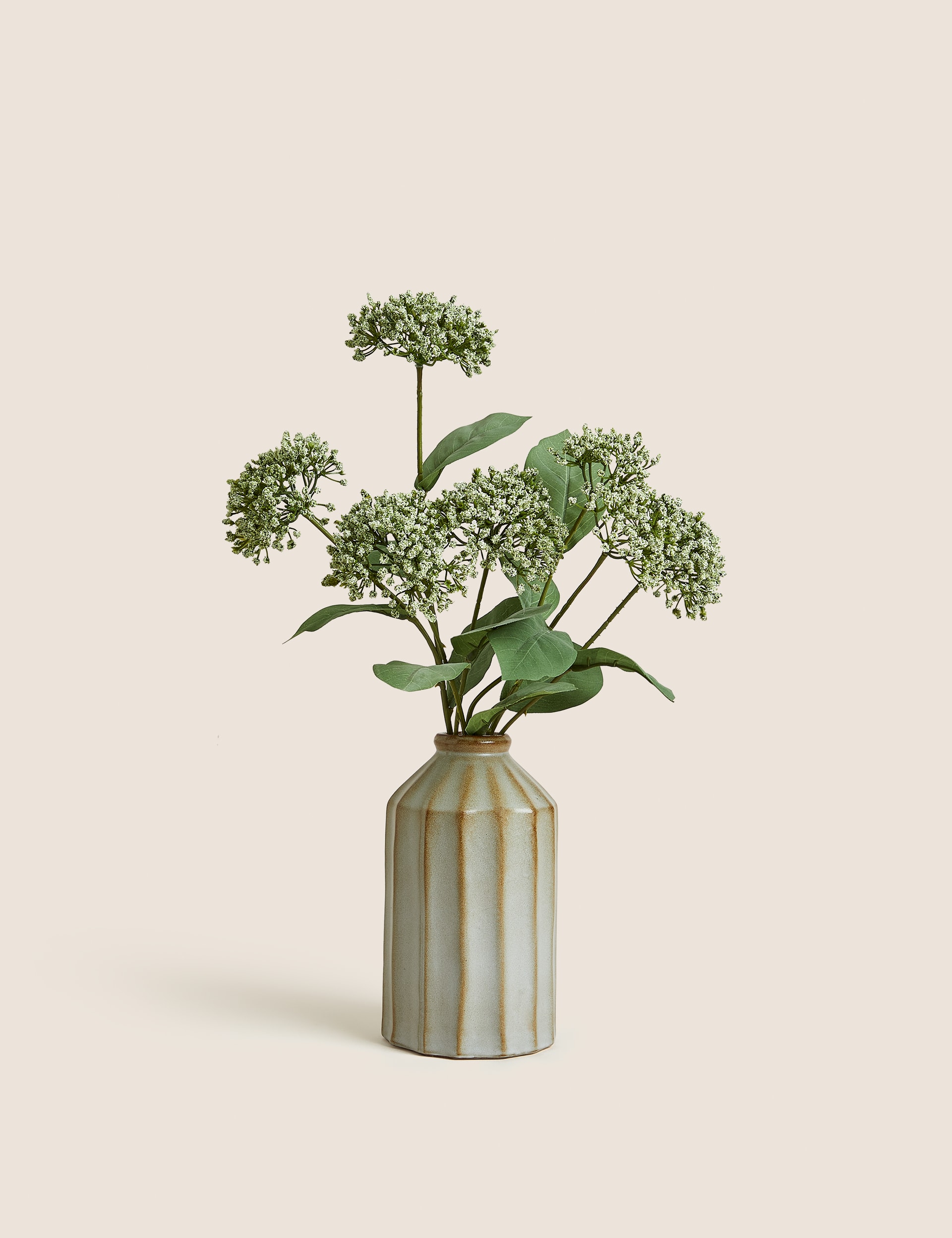 Artificial Cow Parsley in Ceramic Vase | Moss & Sweetpea | M&S