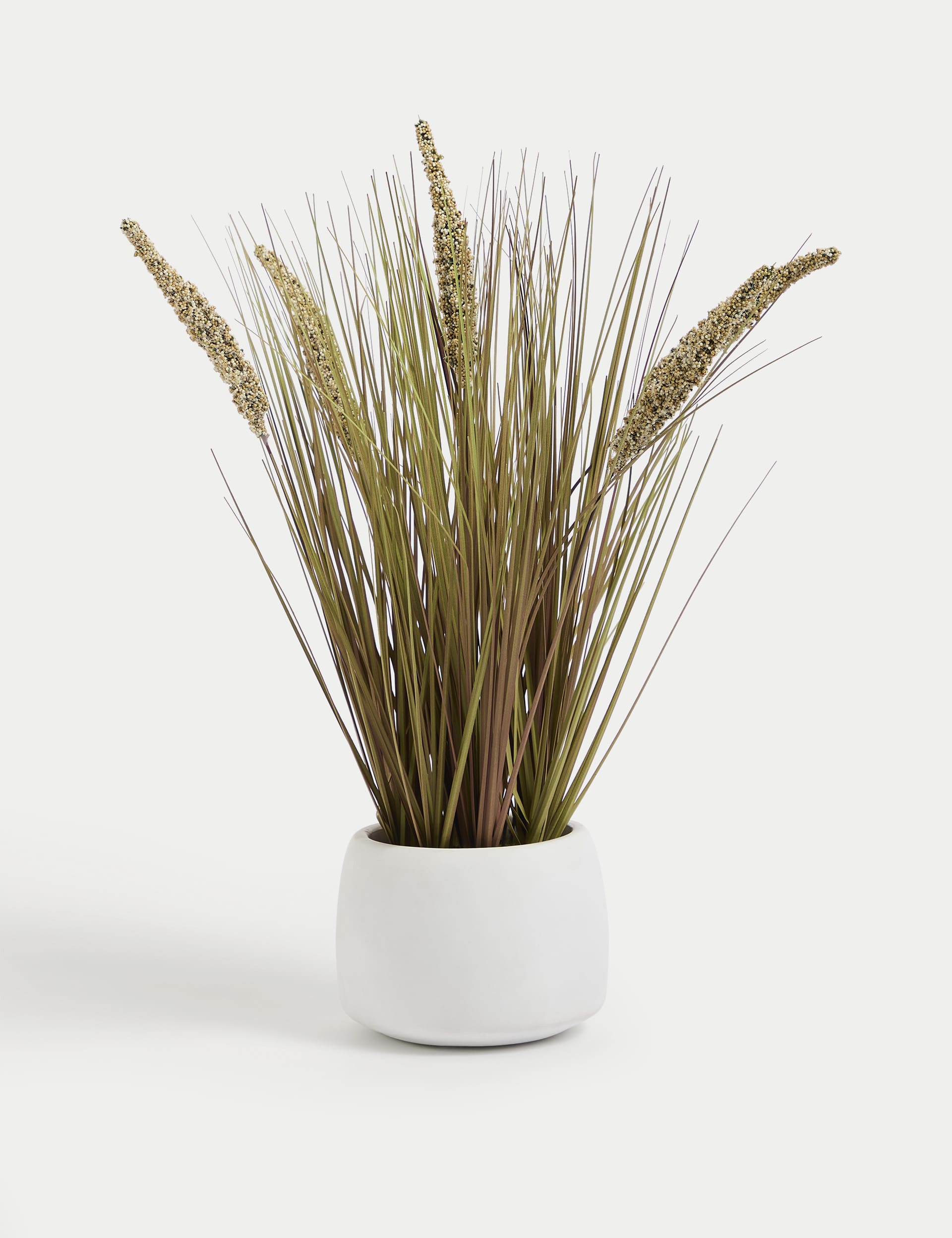 Artificial Seeded Grass in Cement Pot | Moss & Sweetpea | M&S