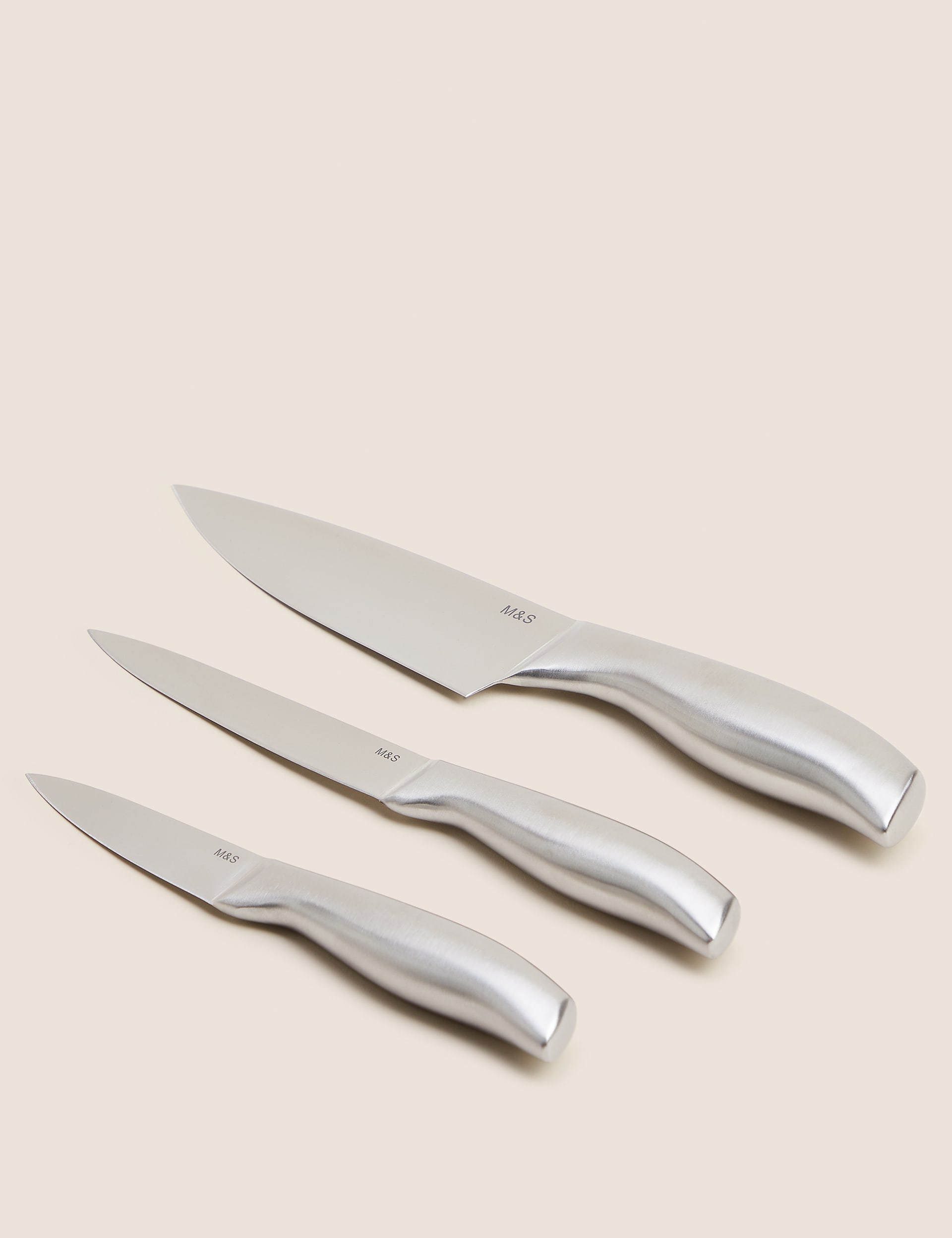 Set of 3 Stainless Steel Knives | M&S