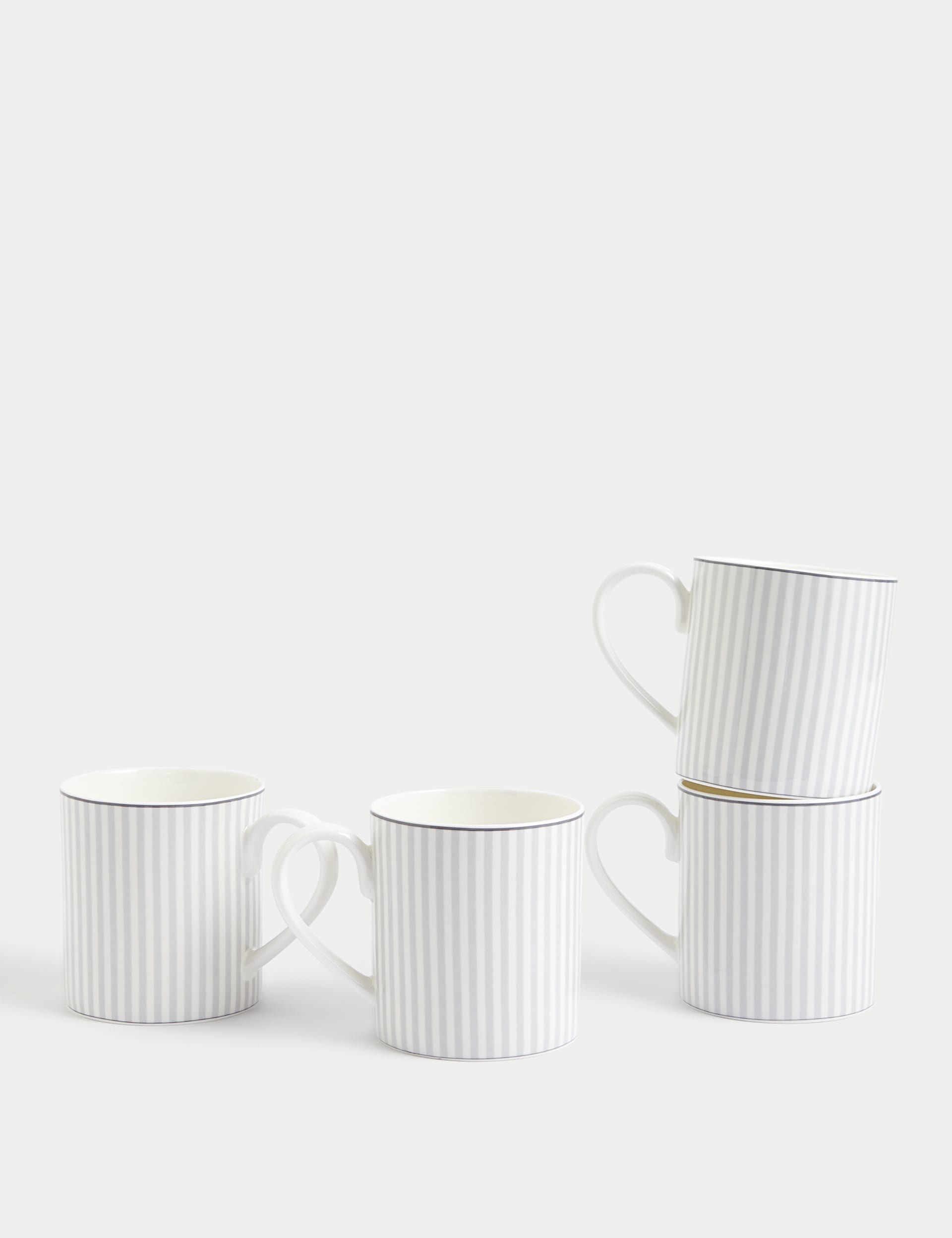 Set of 4 Hampton Stripe Mugs | M&S Collection | M&S