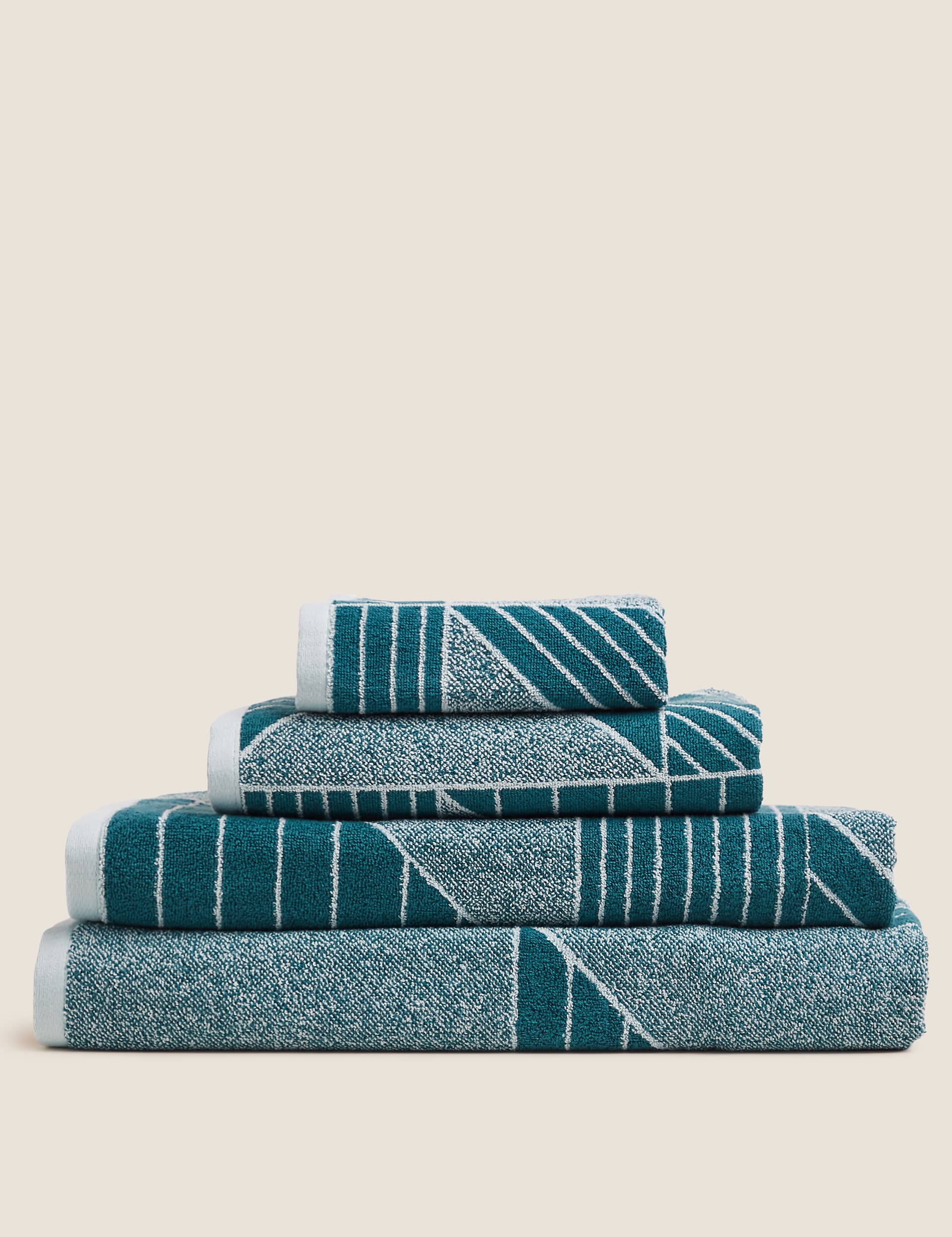Pure Cotton Geometric Print Towel | M&S