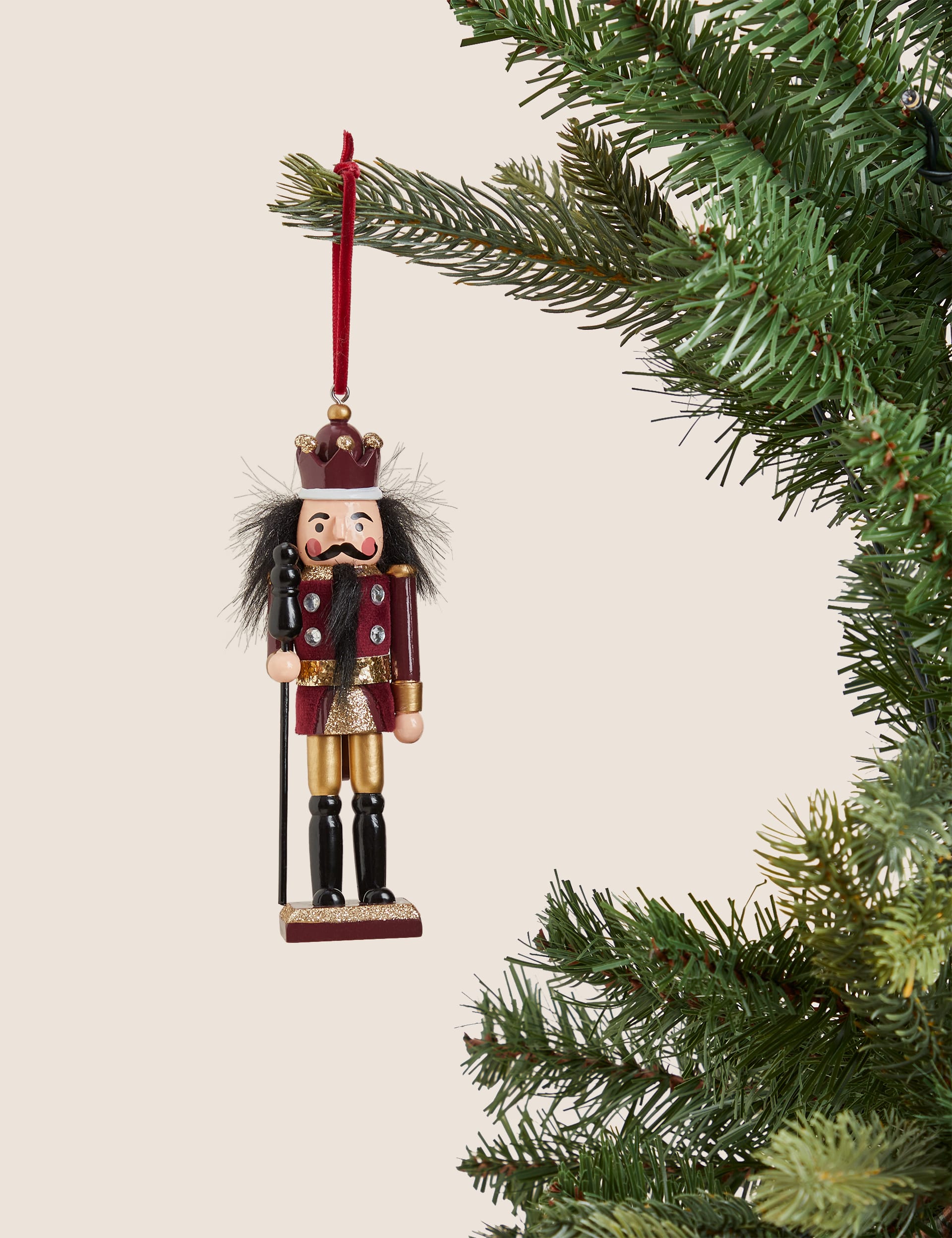 Red Hanging Nutcracker Decoration | M&S Collection | M&S