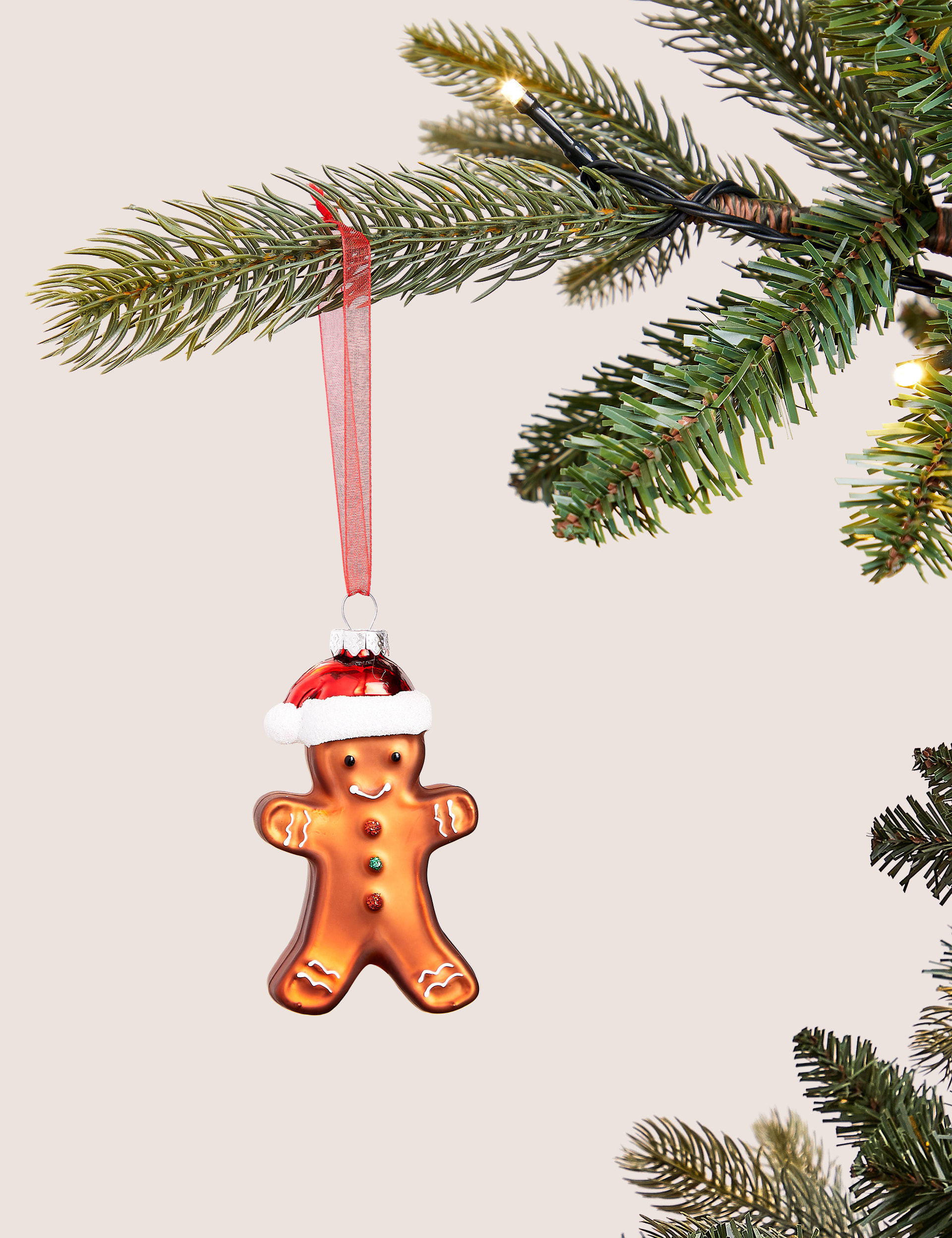 Glass Gingerbread Man Single Decoration | M&S