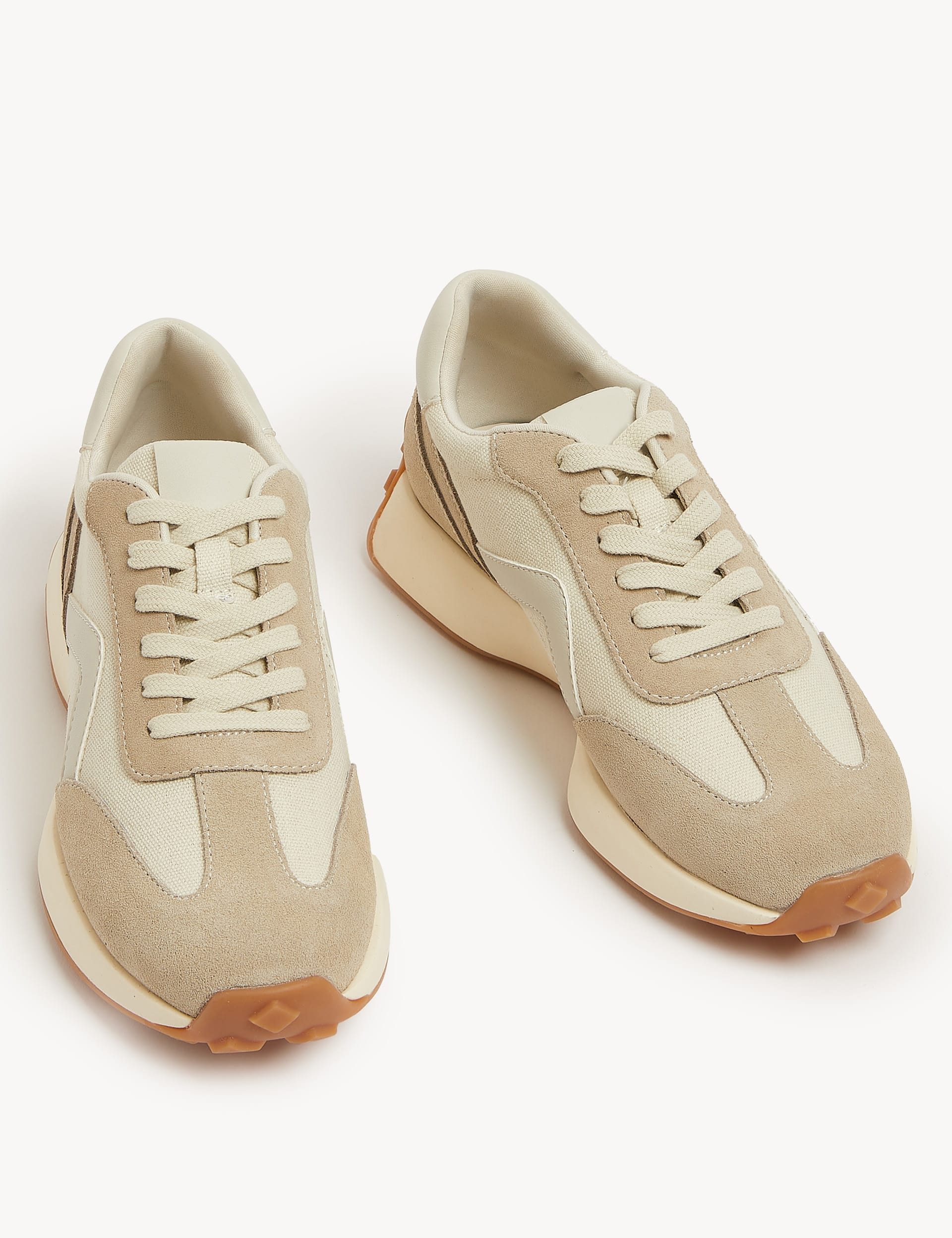 Leather Lace Up Side Detail Trainers | M&S Collection | M&S IE
