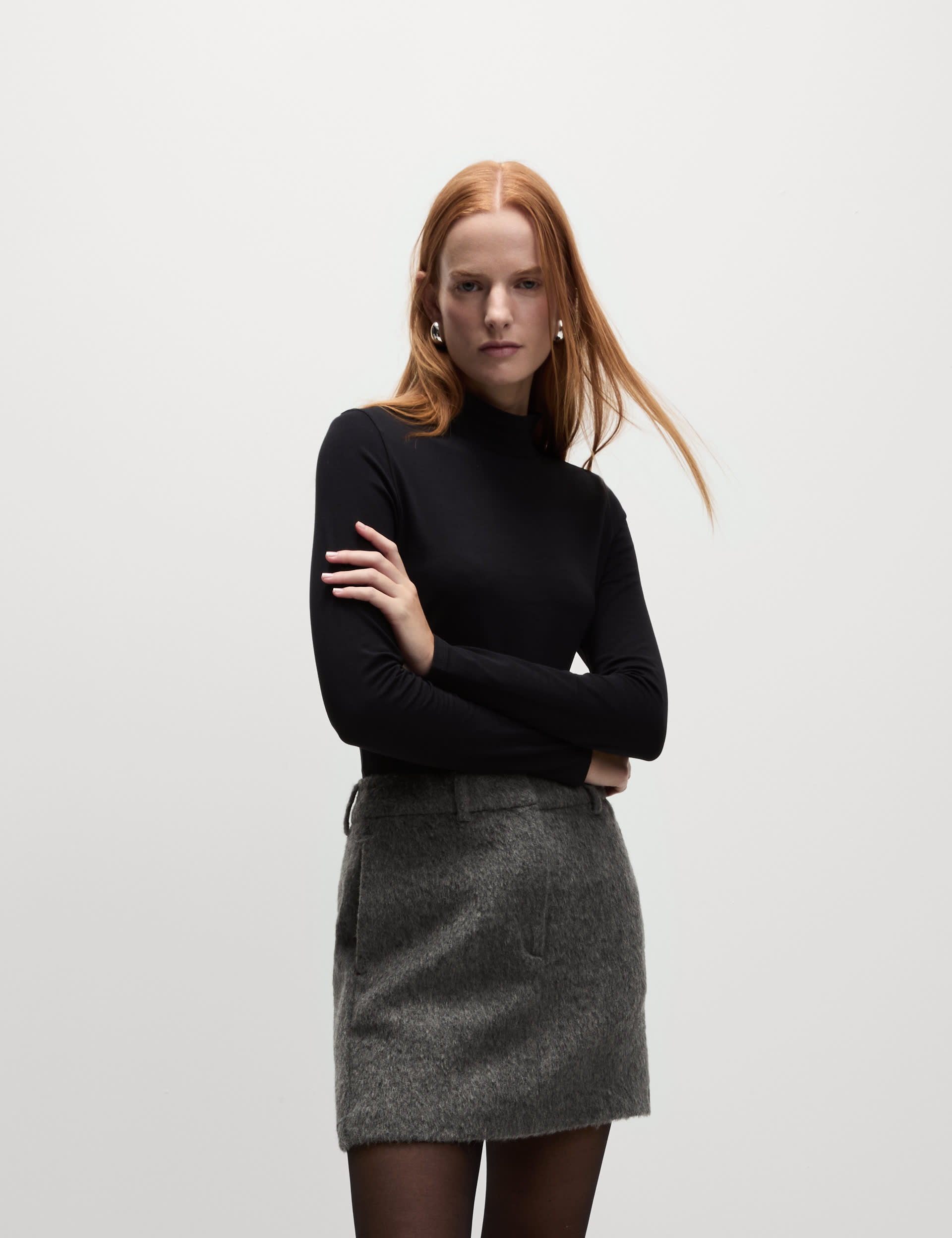 Cotton Rich Funnel Neck Slim Fit Top | M&S Collection | M&S
