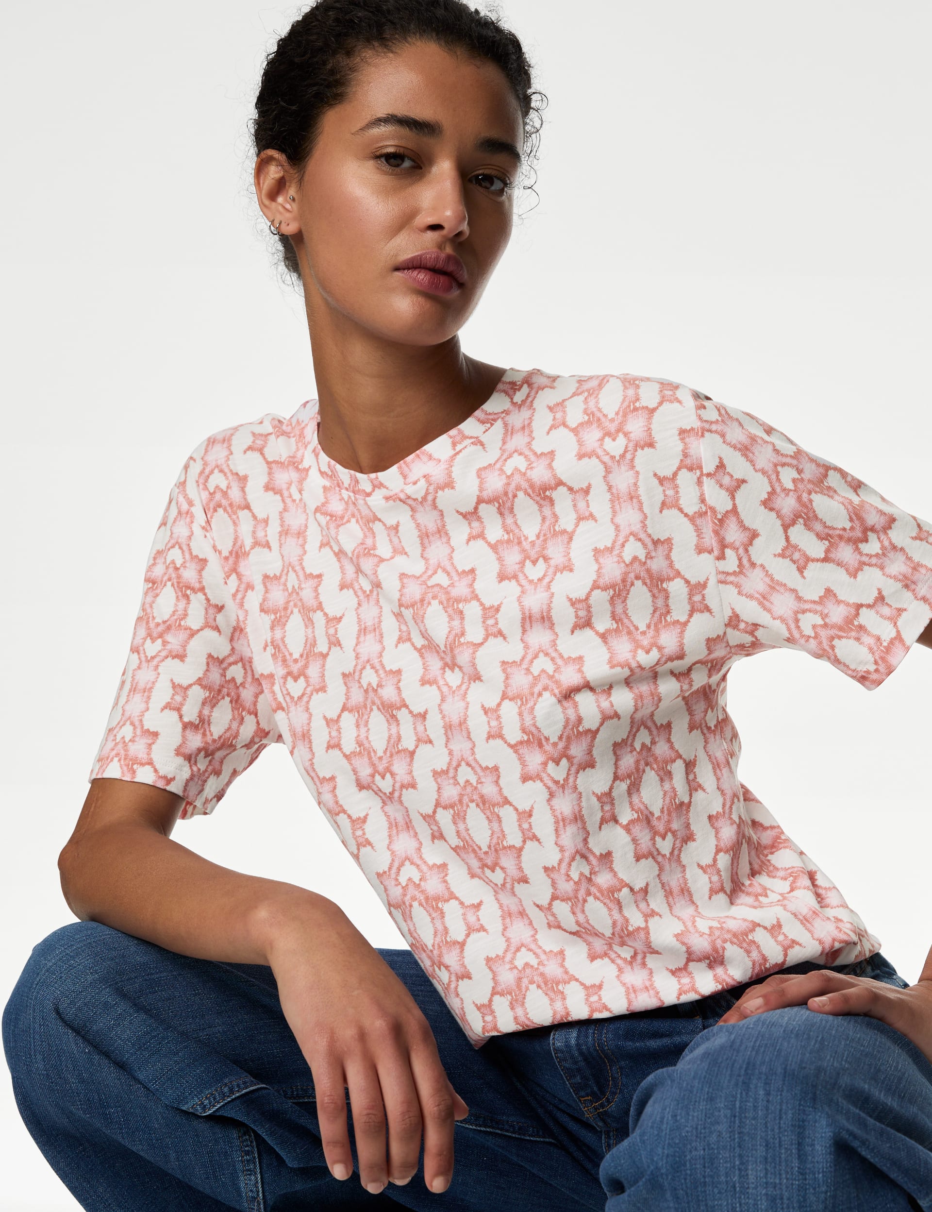 Cotton Modal Blend Printed T-Shirt | M&S Collection | M&S