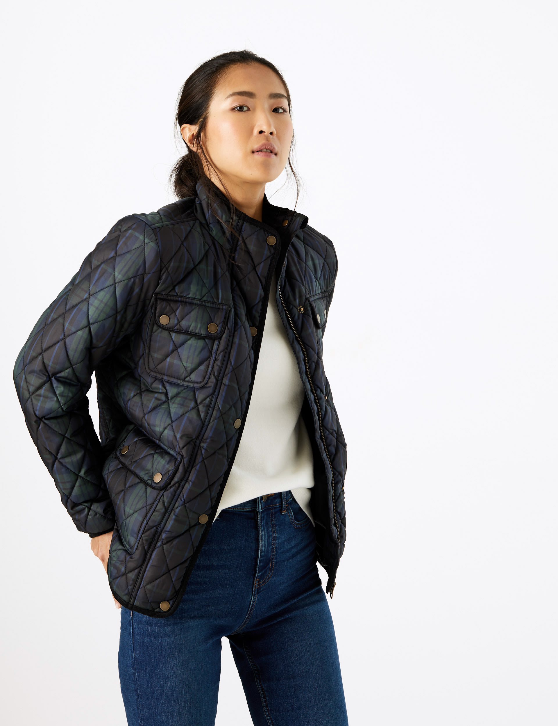 Checked Quilted Utility Jacket | M&S Collection | M&S
