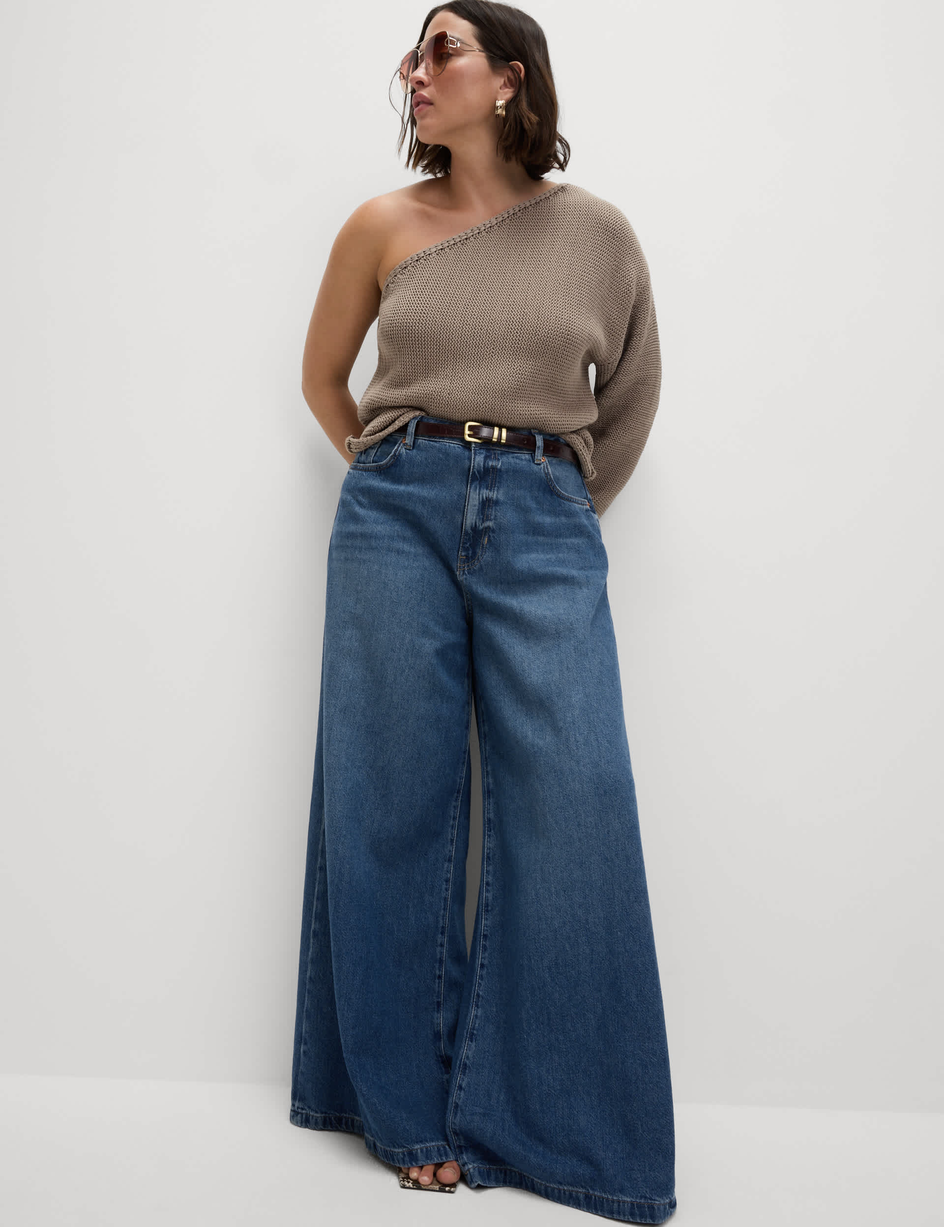 Lyocell™ Blend Wide Palazzo Leg Jeans | M&S Collection | M&S