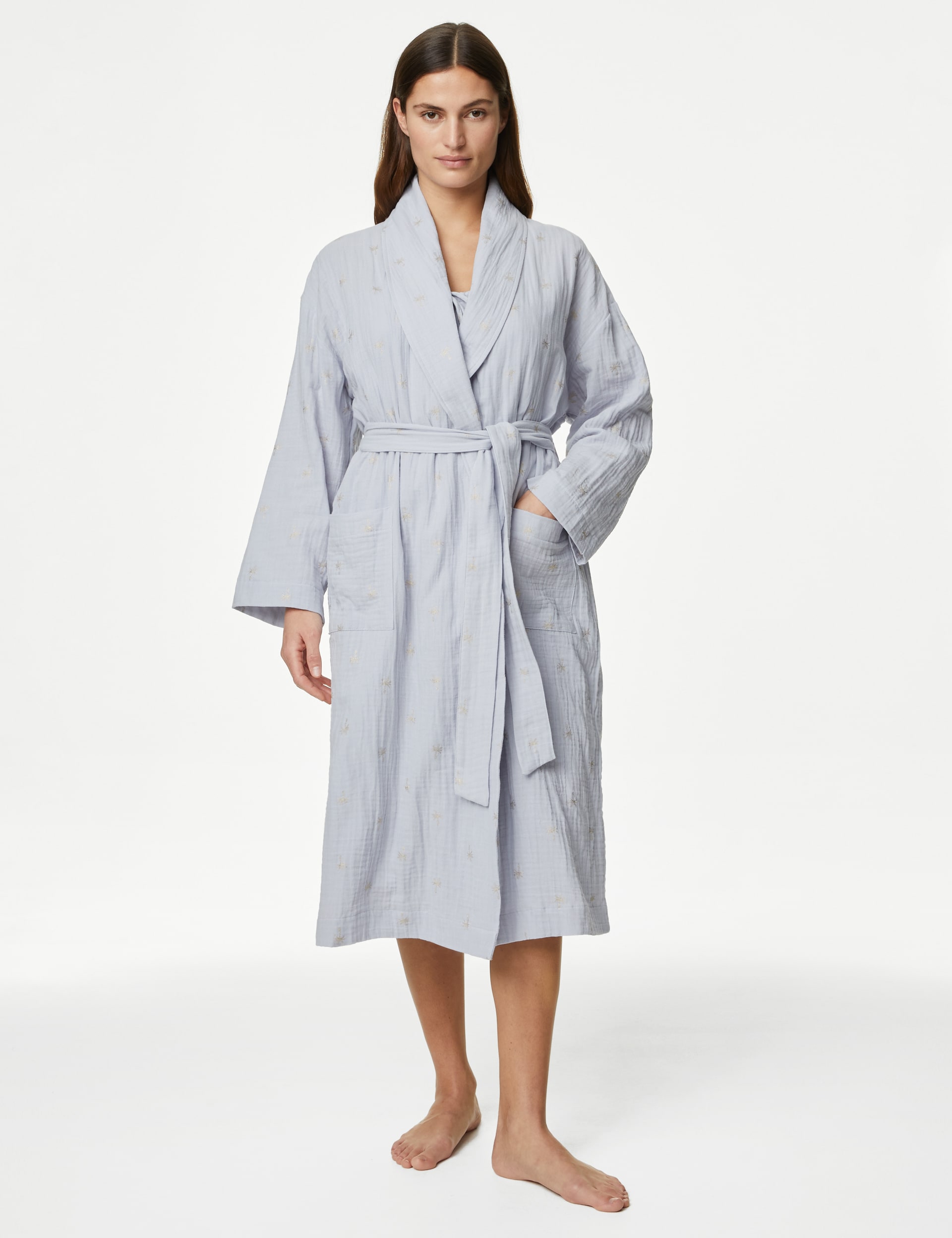 Muslin Foil Print Dressing Gown | M&S Collection | M&S